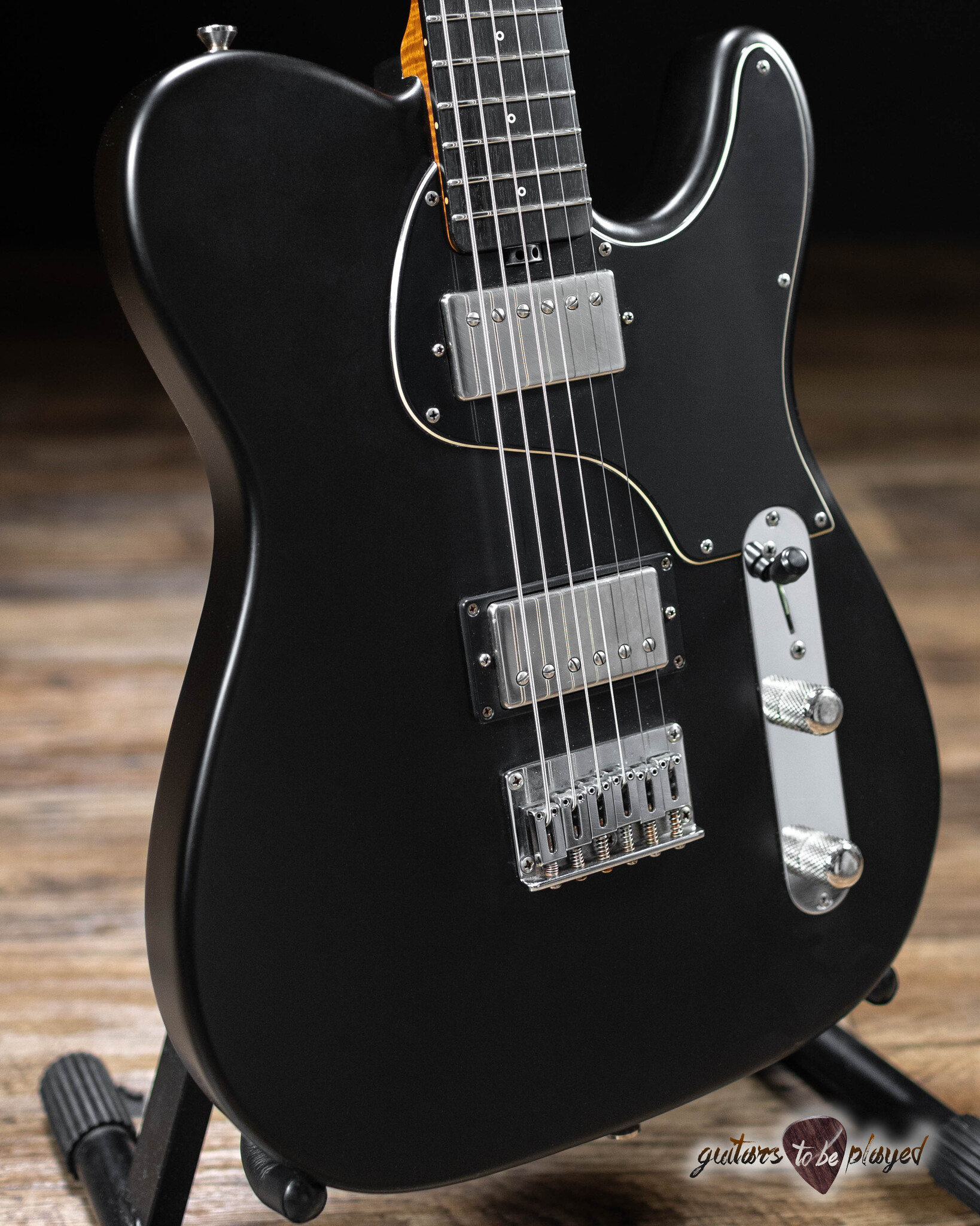 Shabat Lion Special Swamp Ash Baritone w/ Lollar El Rayos –Satin Black ...