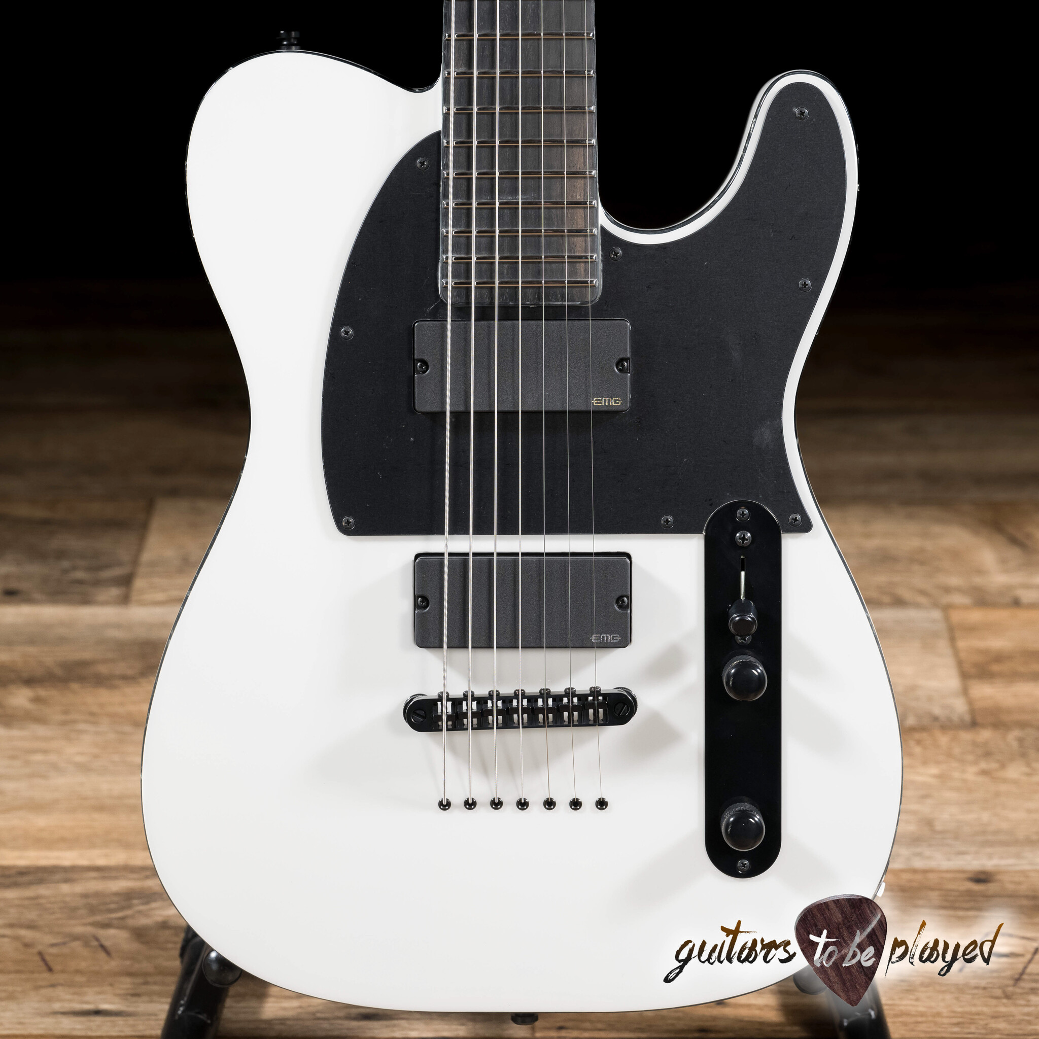 ESP E-II TB-7 Baritone 7-String Fishman Guitar w/ Case – Snow White ...