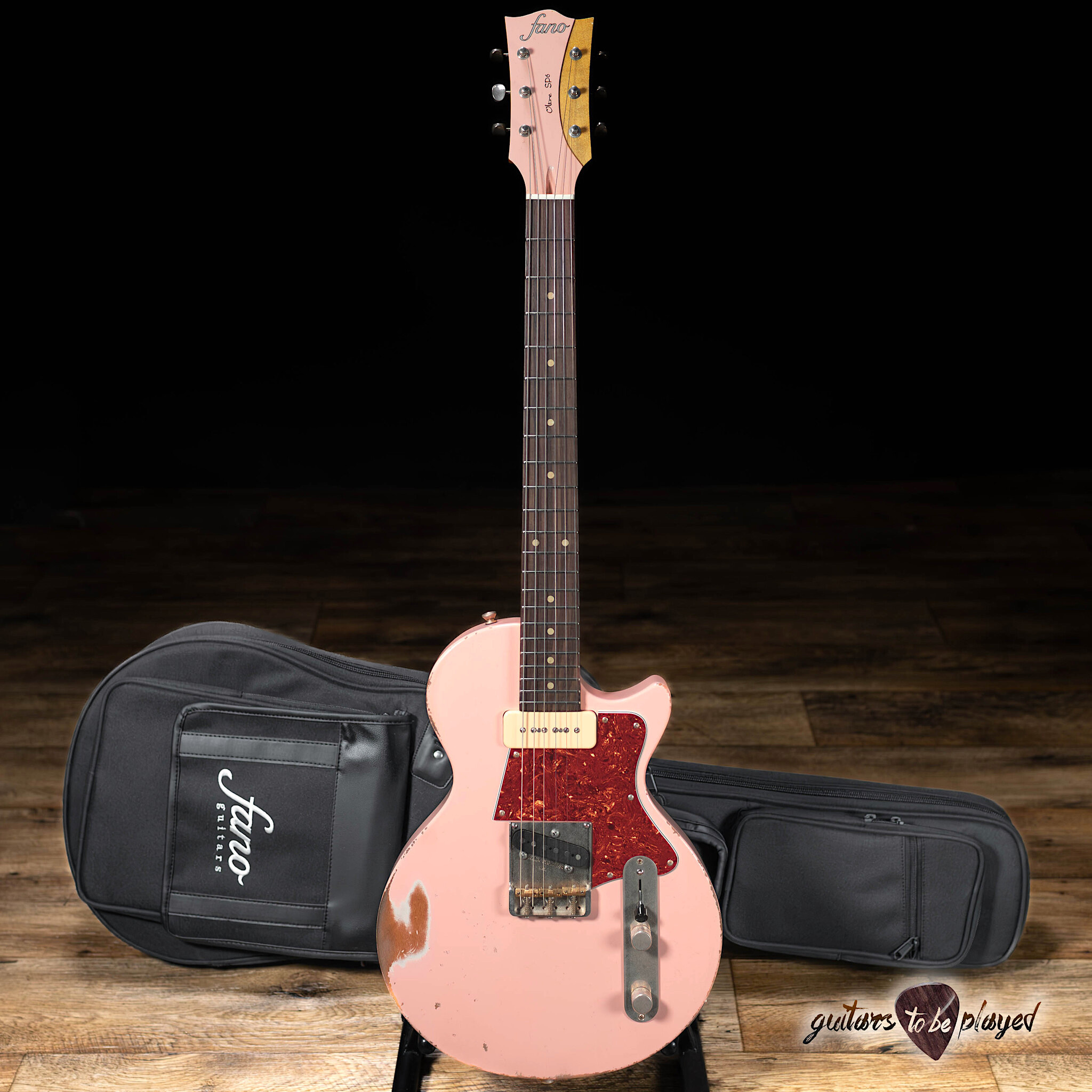 Fano SP6 Oltre Lollar P-90/T-Style Guitar w/ Gigbag – Shell Pink ...