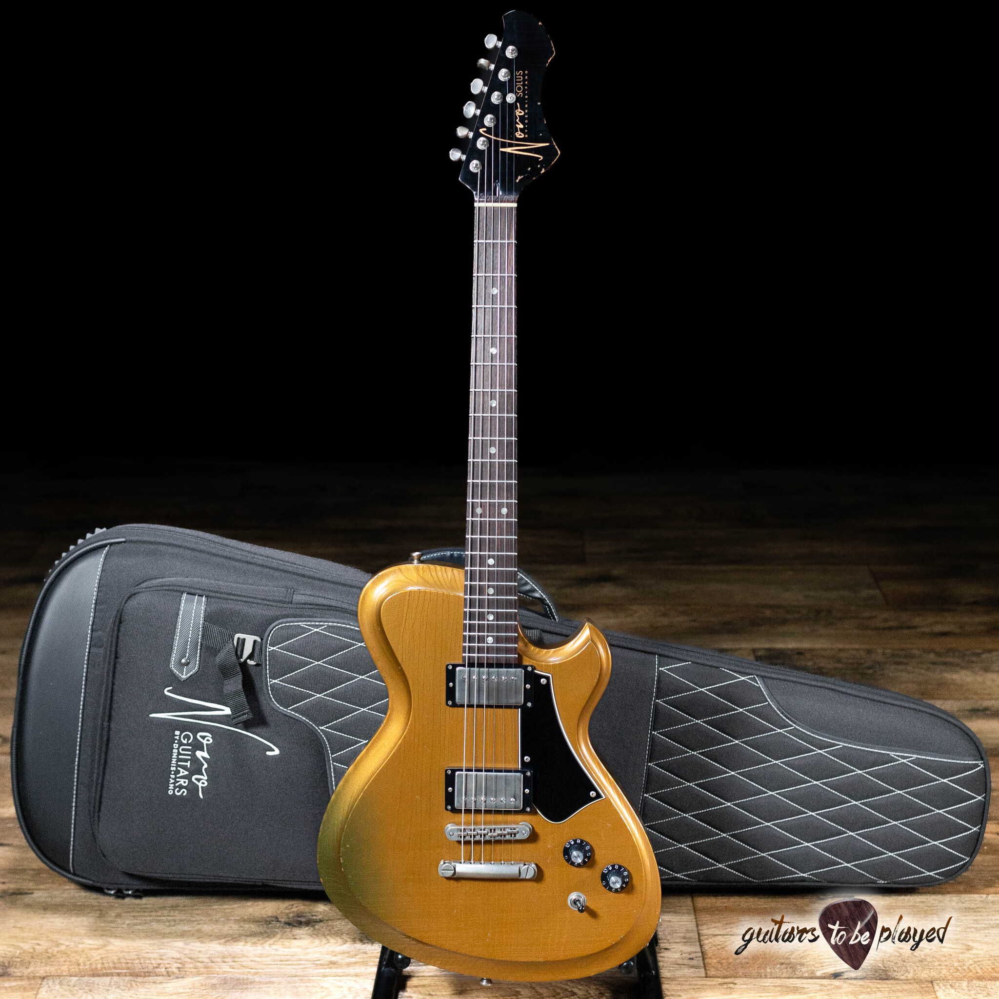 Novo Nucleus Solus H2 Guitar w/ Fralin Pure PAF's – Gold Top Gold ...