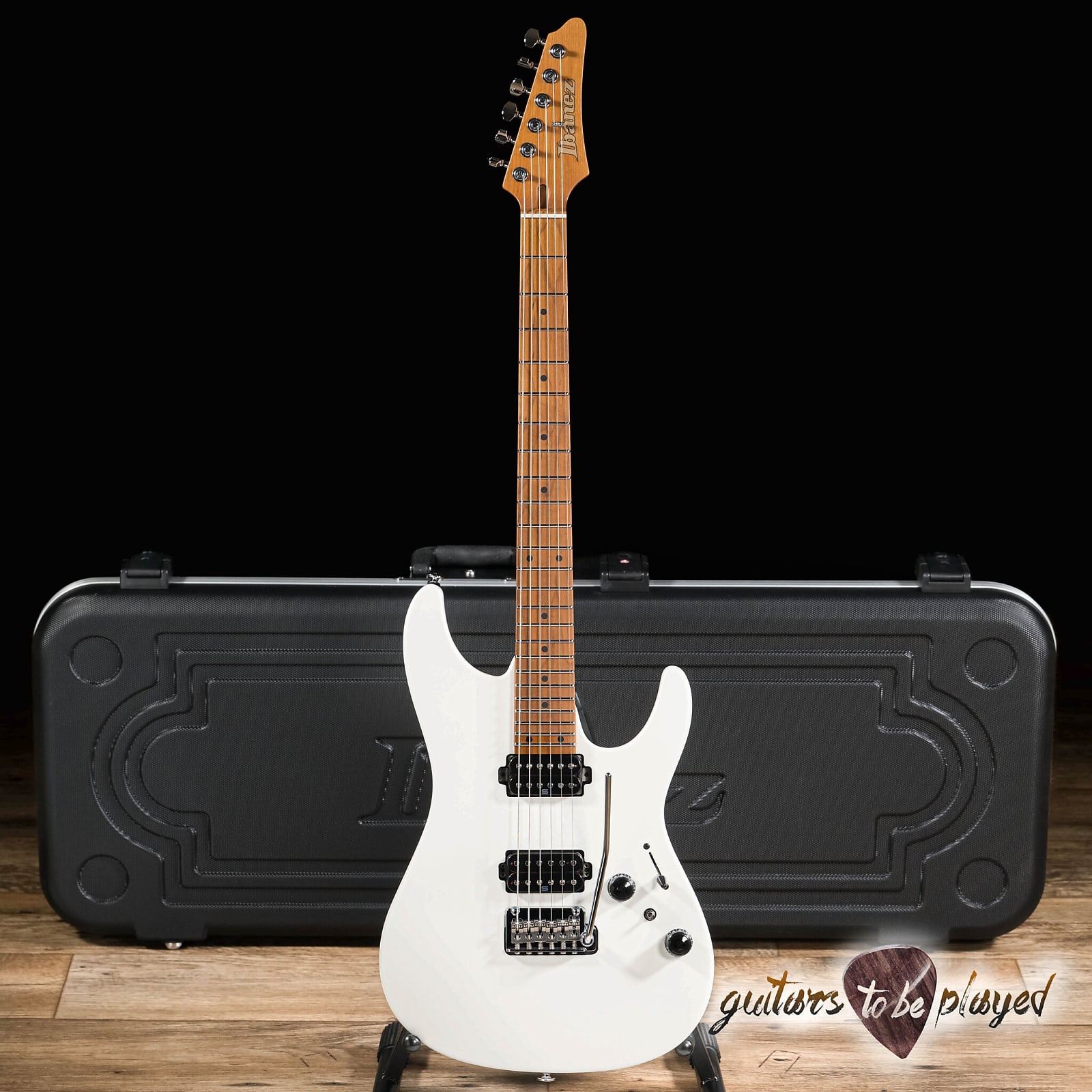 Ibanez AZ2402 Prestige HH Roasted Maple Neck Guitar – Pearl White Flat ...