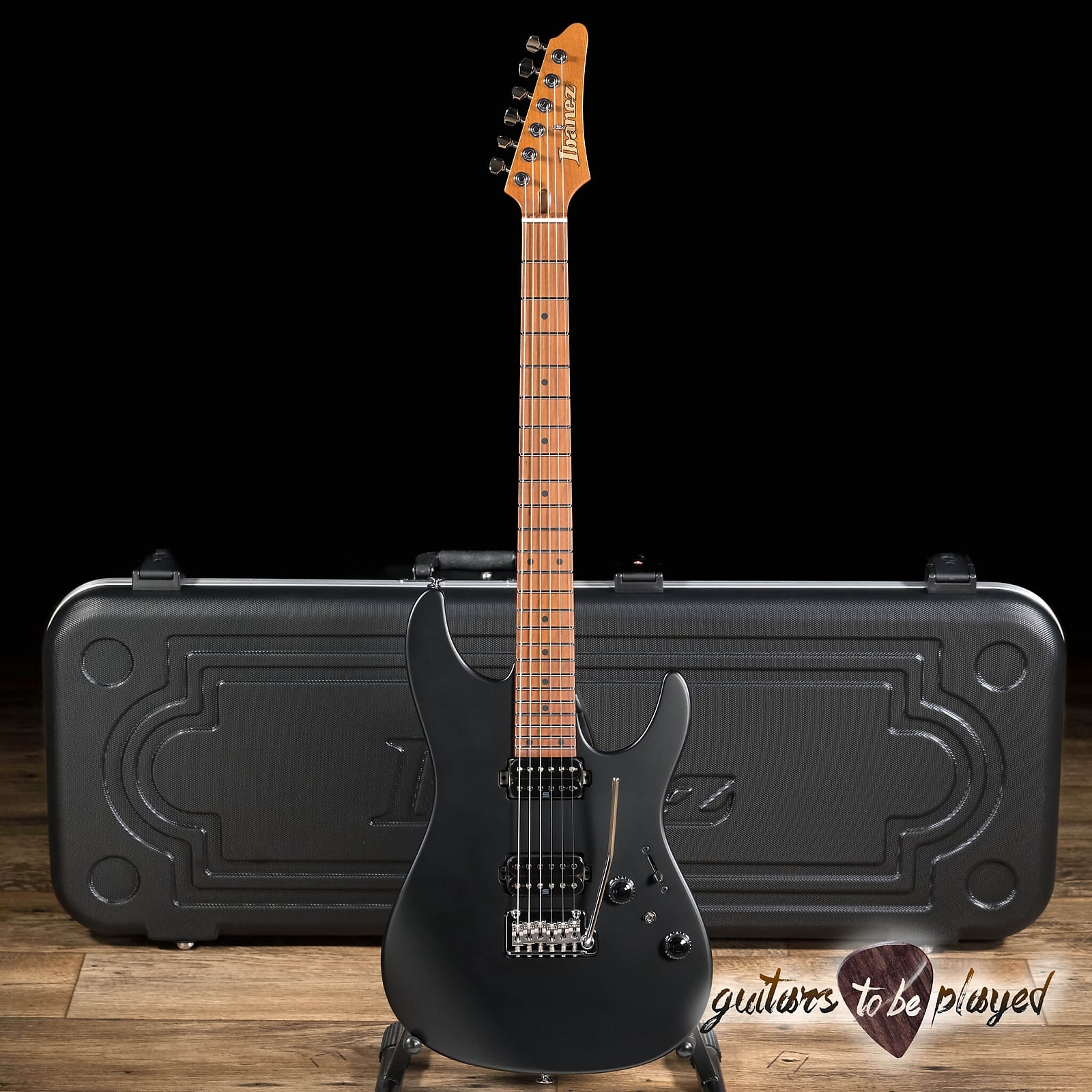 Ibanez AZ2402 Prestige HH Roasted Maple Neck Guitar – Black Flat ...