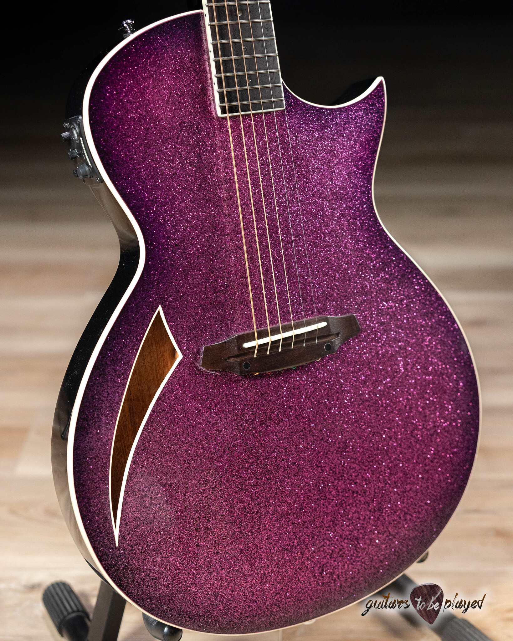 ESP LTD TL-6 Thinline Acoustic/Electric Guitar – Purple Sparkle Burst ...