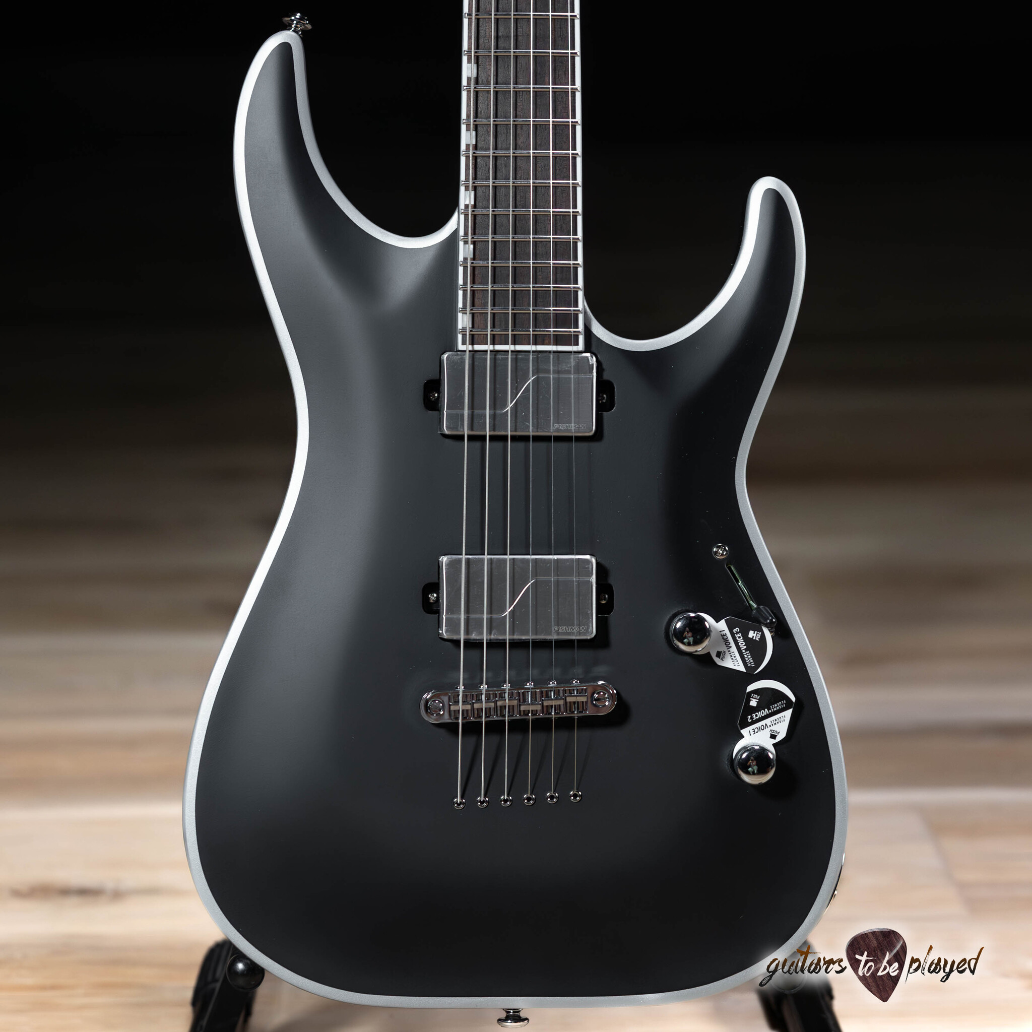 ESP LTD MH-1000NT BB Bold Binding Fishman Fluence Guitar – Black Satin ...