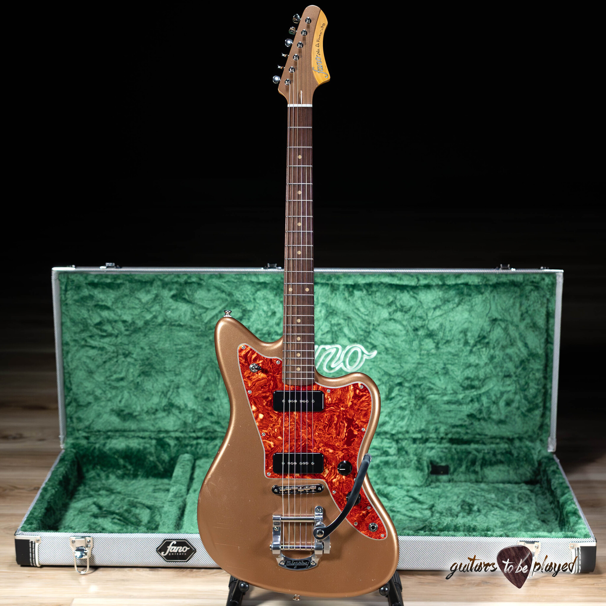 Fano JM6 Alt de Facto Lollar P-90 Guitar w/ Bigsby – Firemist Gold ...