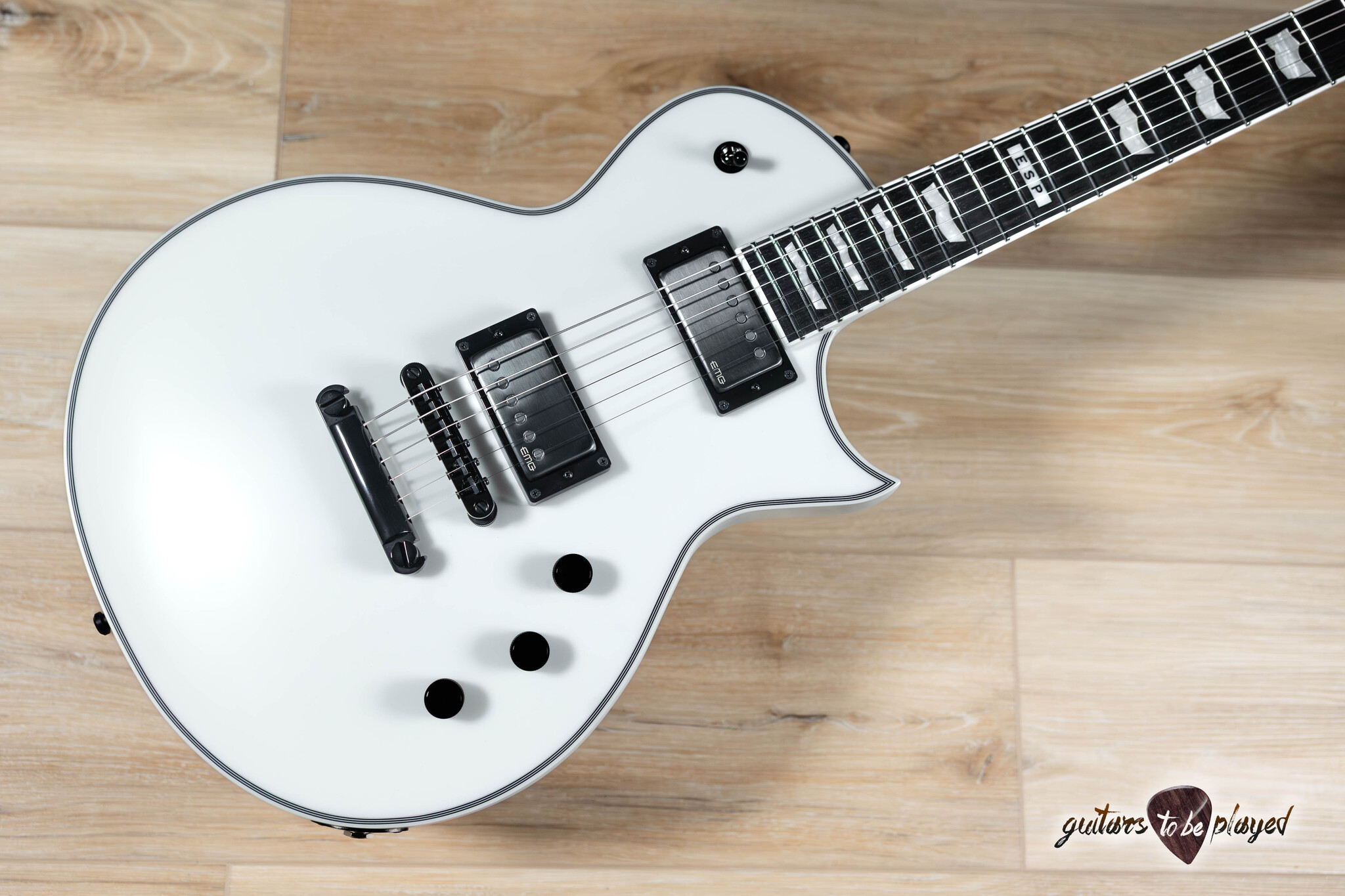 ESP E-II Eclipse EMG Electric Guitar w/ Case – Snow White Satin ...