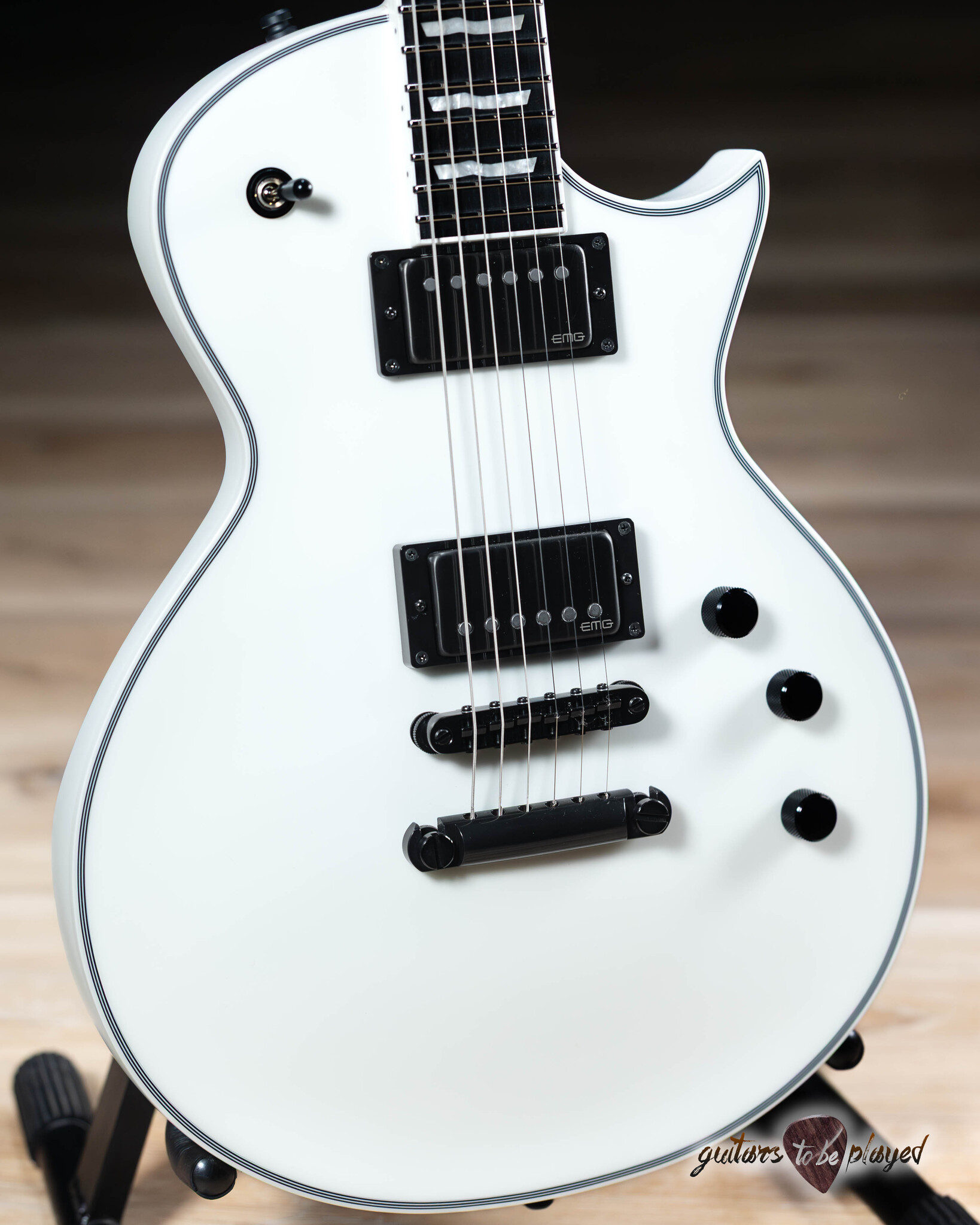 ESP E-II Eclipse EMG Electric Guitar w/ Case – Snow White Satin ...