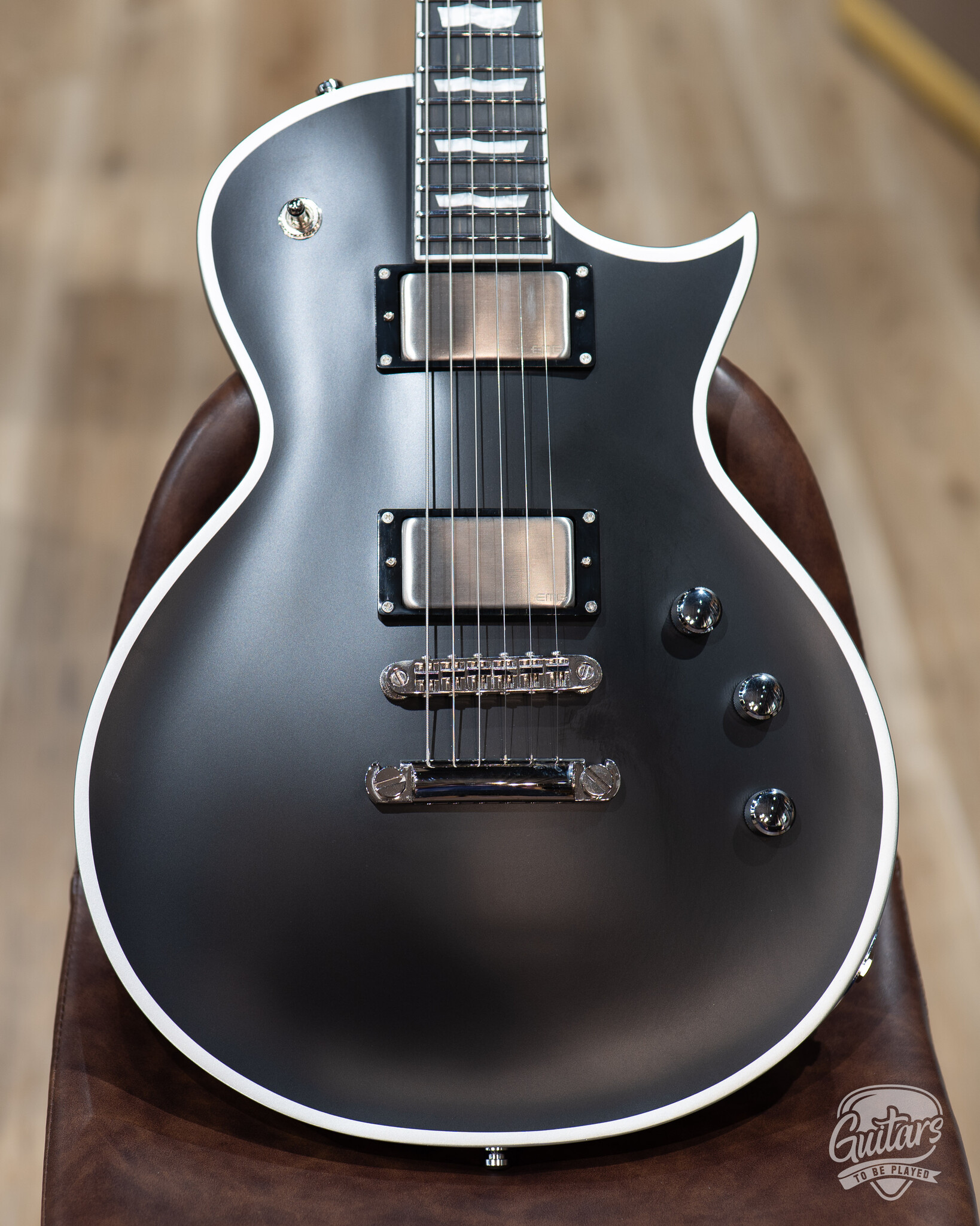 ESP E-II Eclipse Bold Binding EMG Guitar w/ Case – Black Satin B Stock - Guitars To Be Played