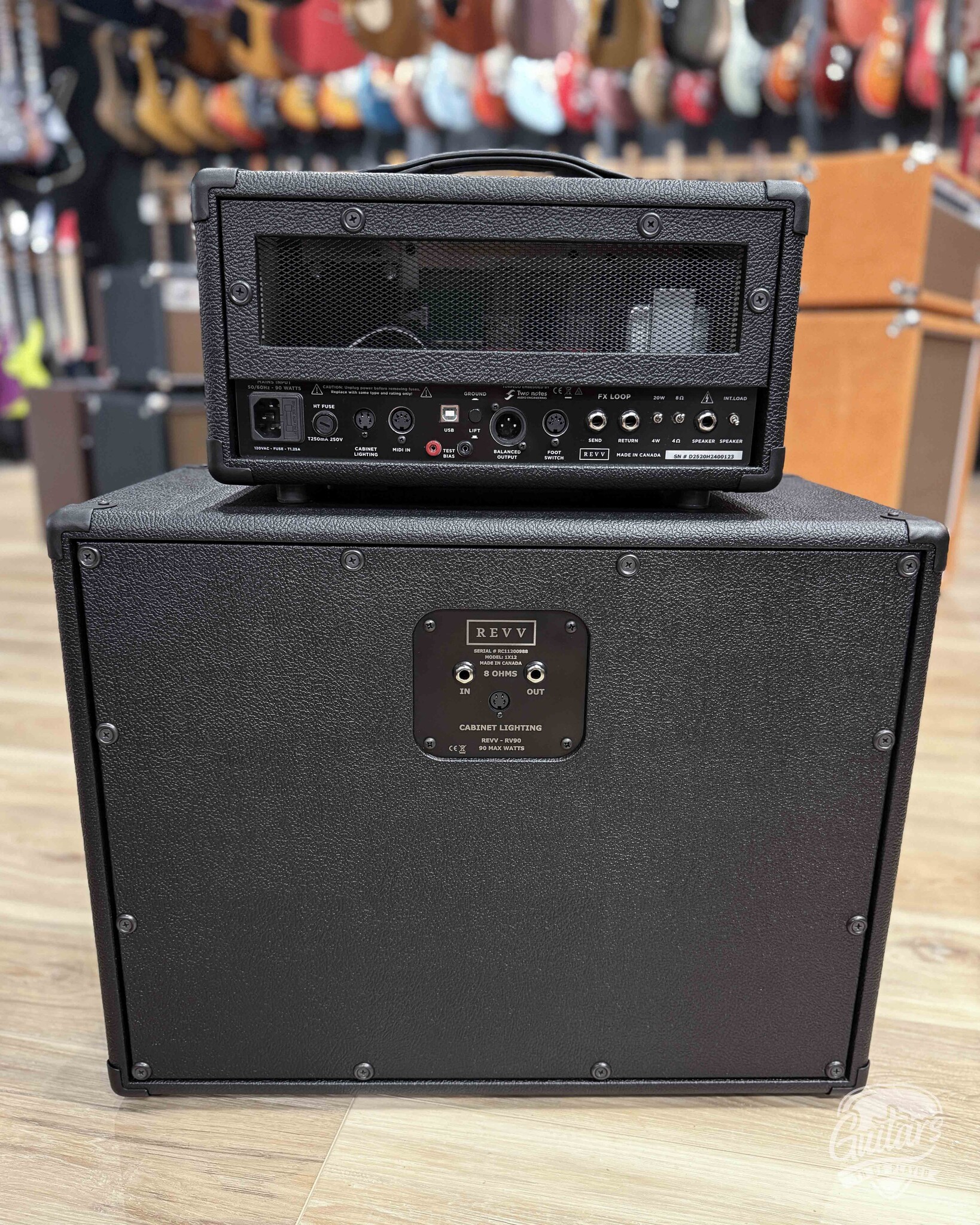 Revv D20 MK2 20/4W 6V6 Tube Amp Head w/ 1x12 Cab & Speaker Cable–Black ...