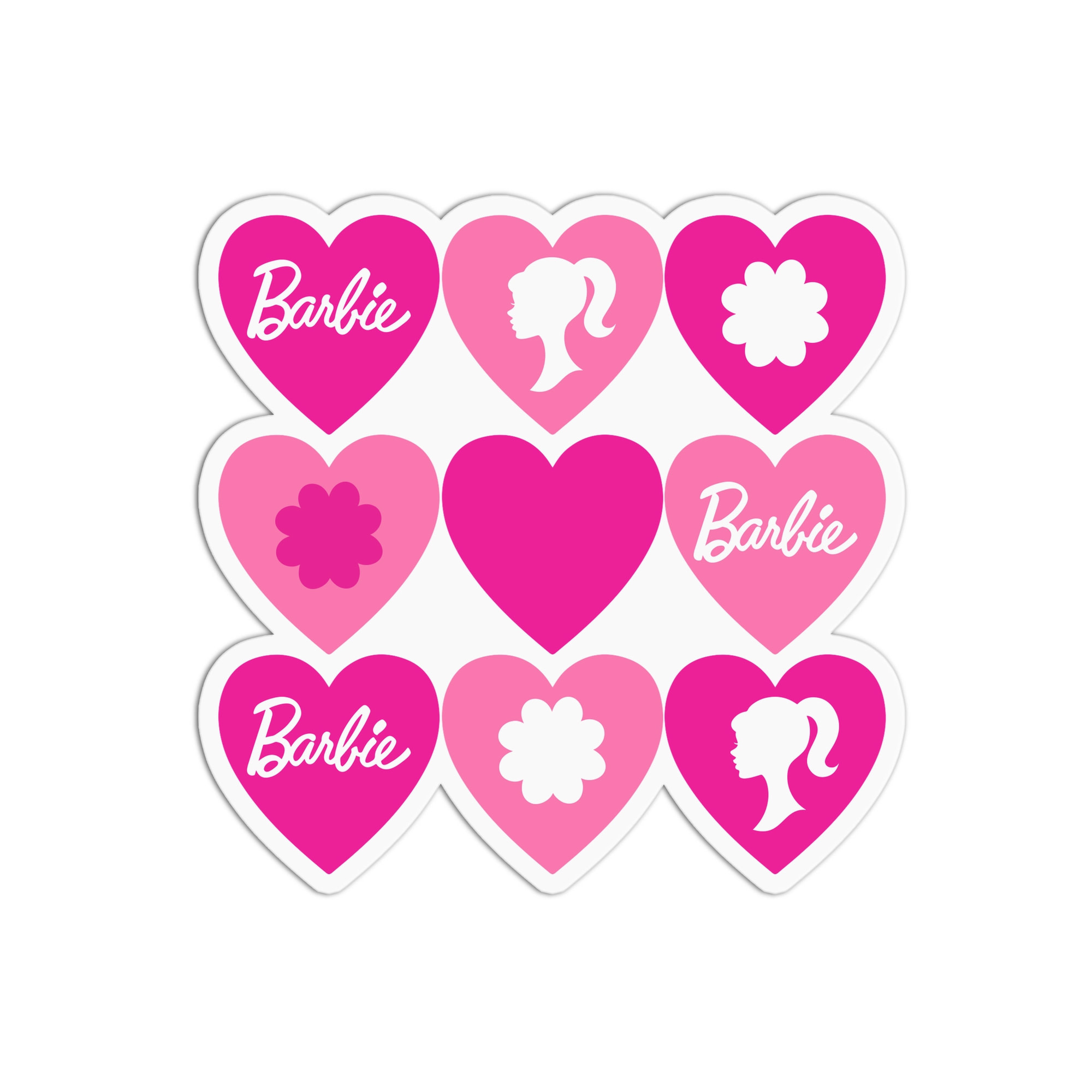 Barbie Heart Vinyl Textured Sticker - Pumpkin and Bean