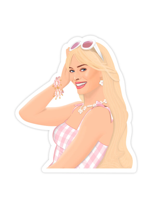 Barbie Movie Beach Barbie Margot Robbie Sticker - Pumpkin and Bean