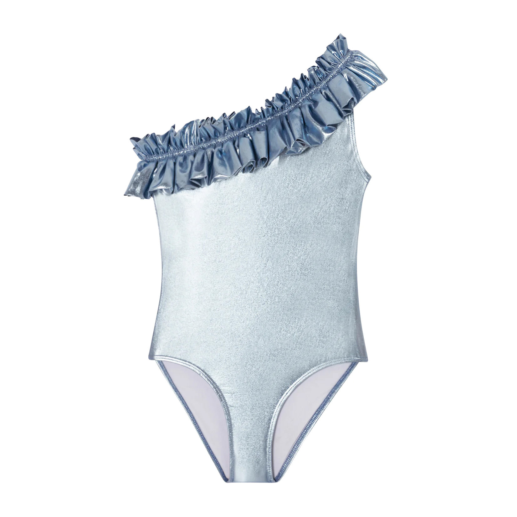 Lison Paris Kids Iridescent Blue Ruffle Swimsuit - Pumpkin and Bean