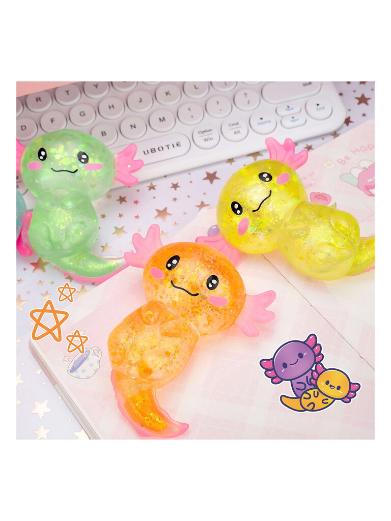 Kawaii Gummy Axolotl Squishy Toy - Pumpkin and Bean