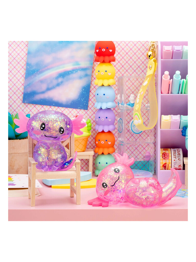 Kawaii Gummy Axolotl Squishy Toy - Pumpkin and Bean