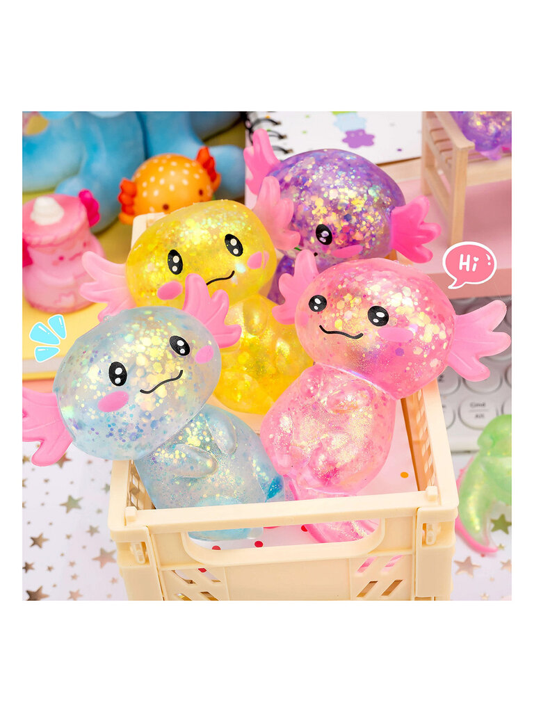 Kawaii Gummy Axolotl Squishy Toy - Pumpkin and Bean