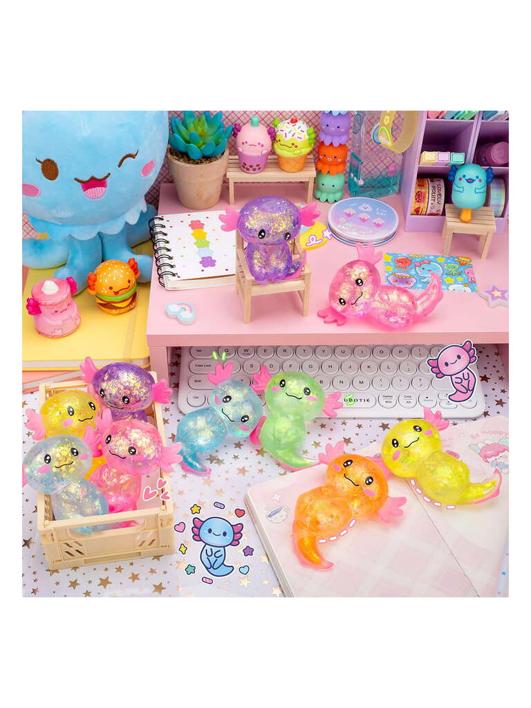 Kawaii Gummy Axolotl Squishy Toy - Pumpkin and Bean