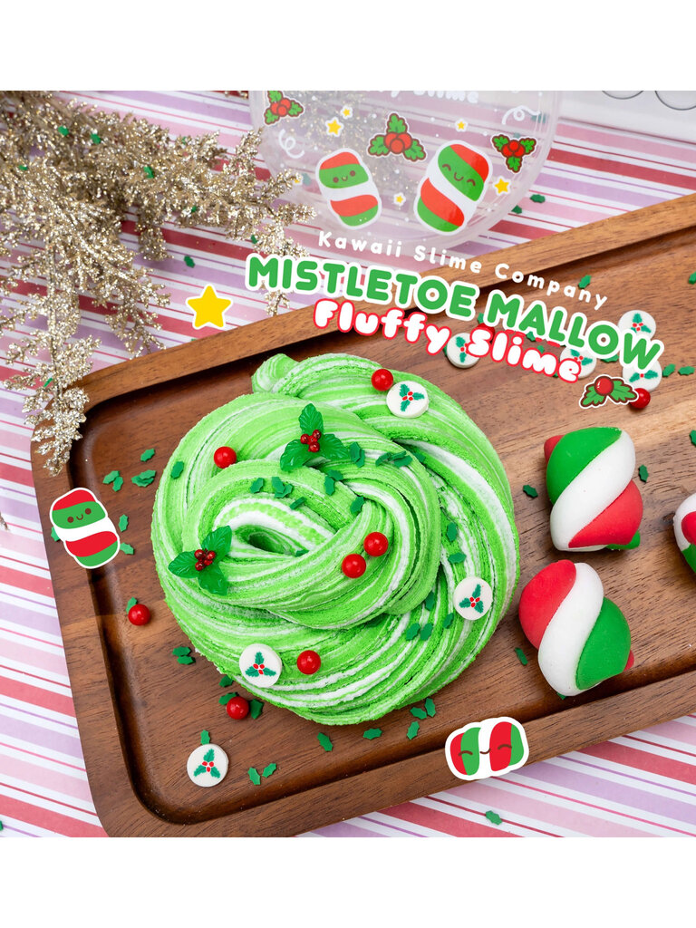 Kawaii Mistletoe Mallow Fluffy Slime - Pumpkin and Bean