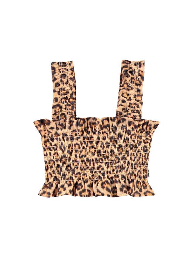 Molo Girls Leopard Noelle Swimsuit - Pumpkin and Bean