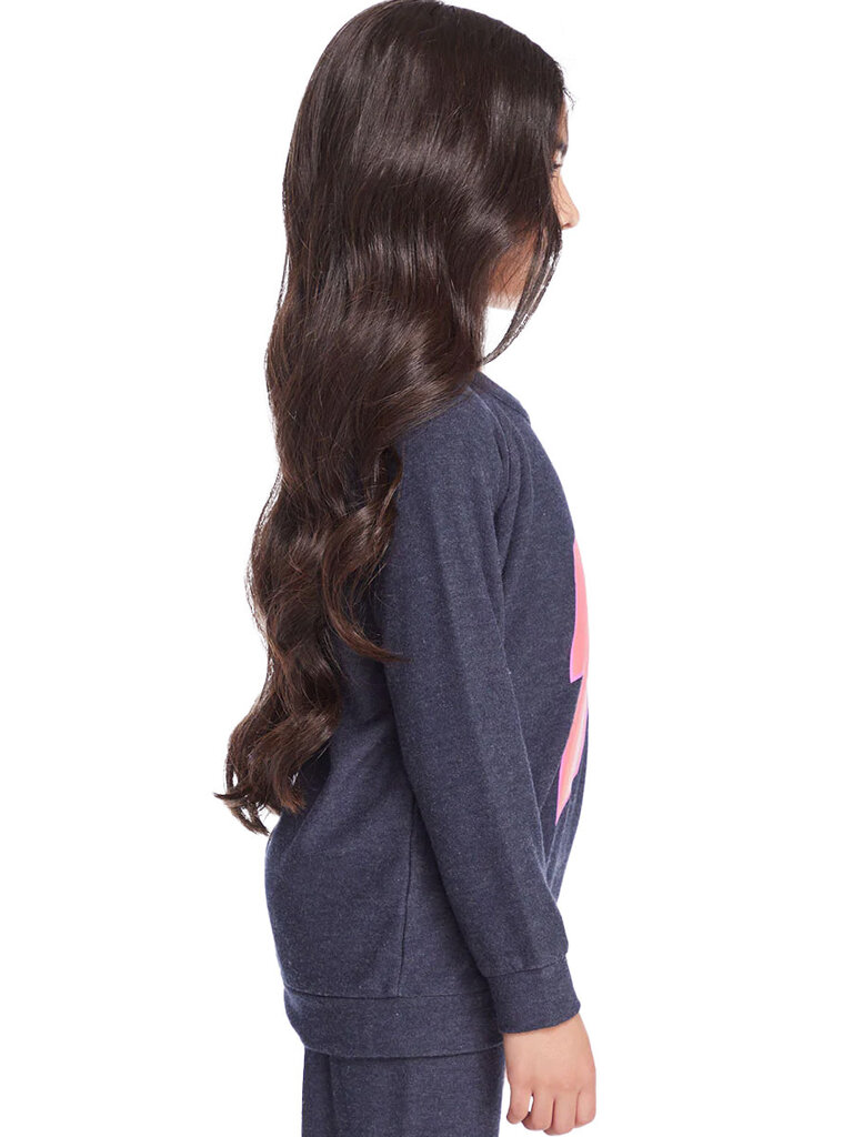 Chaser Kids Girls Multi Bolt Pullover - Pumpkin and Bean