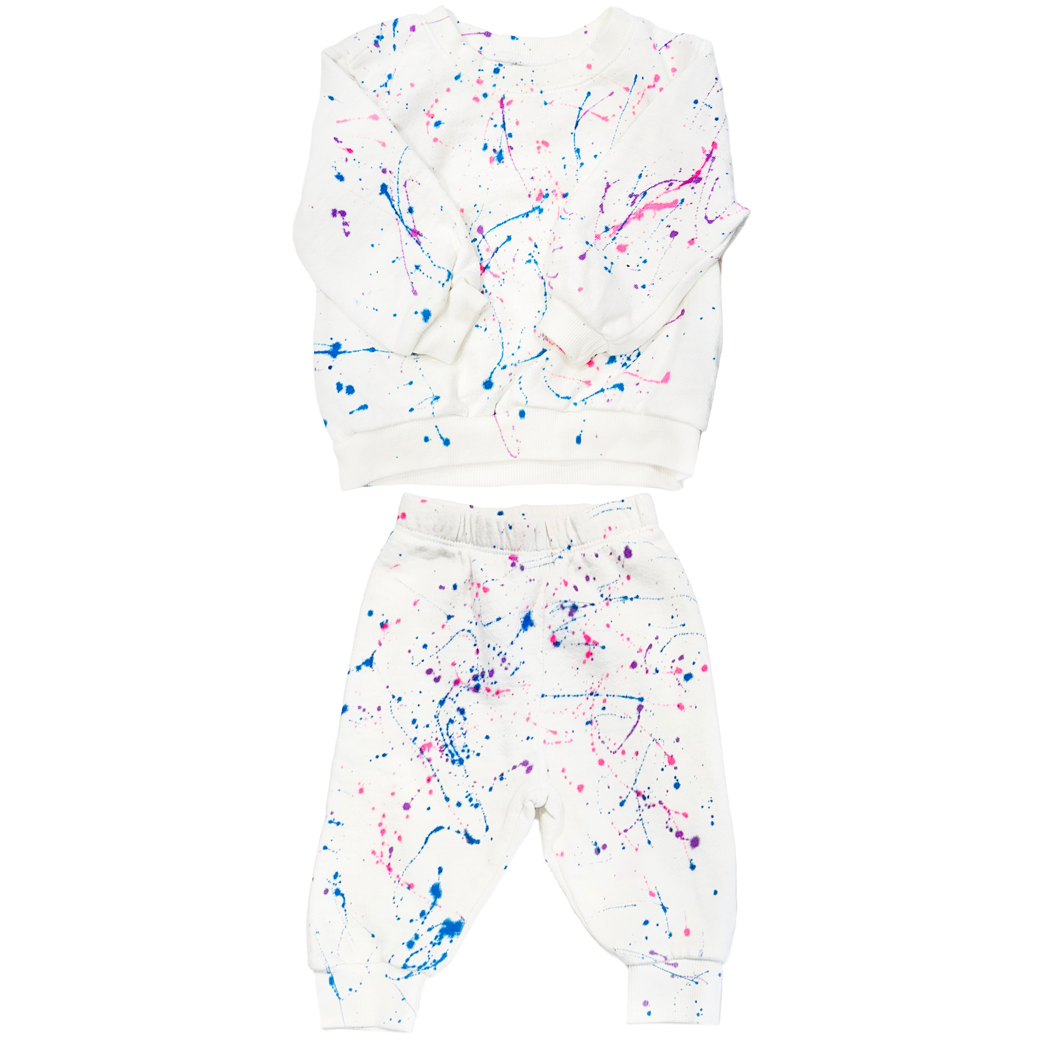 Californian Vintage Baby Girl Splatter Set - Pumpkin and Bean