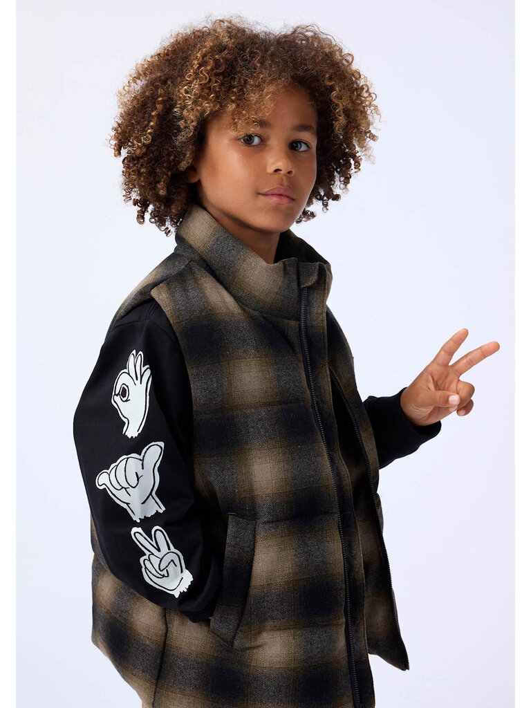 Molo Boys Black By Hands Rube Shirt - Pumpkin and Bean