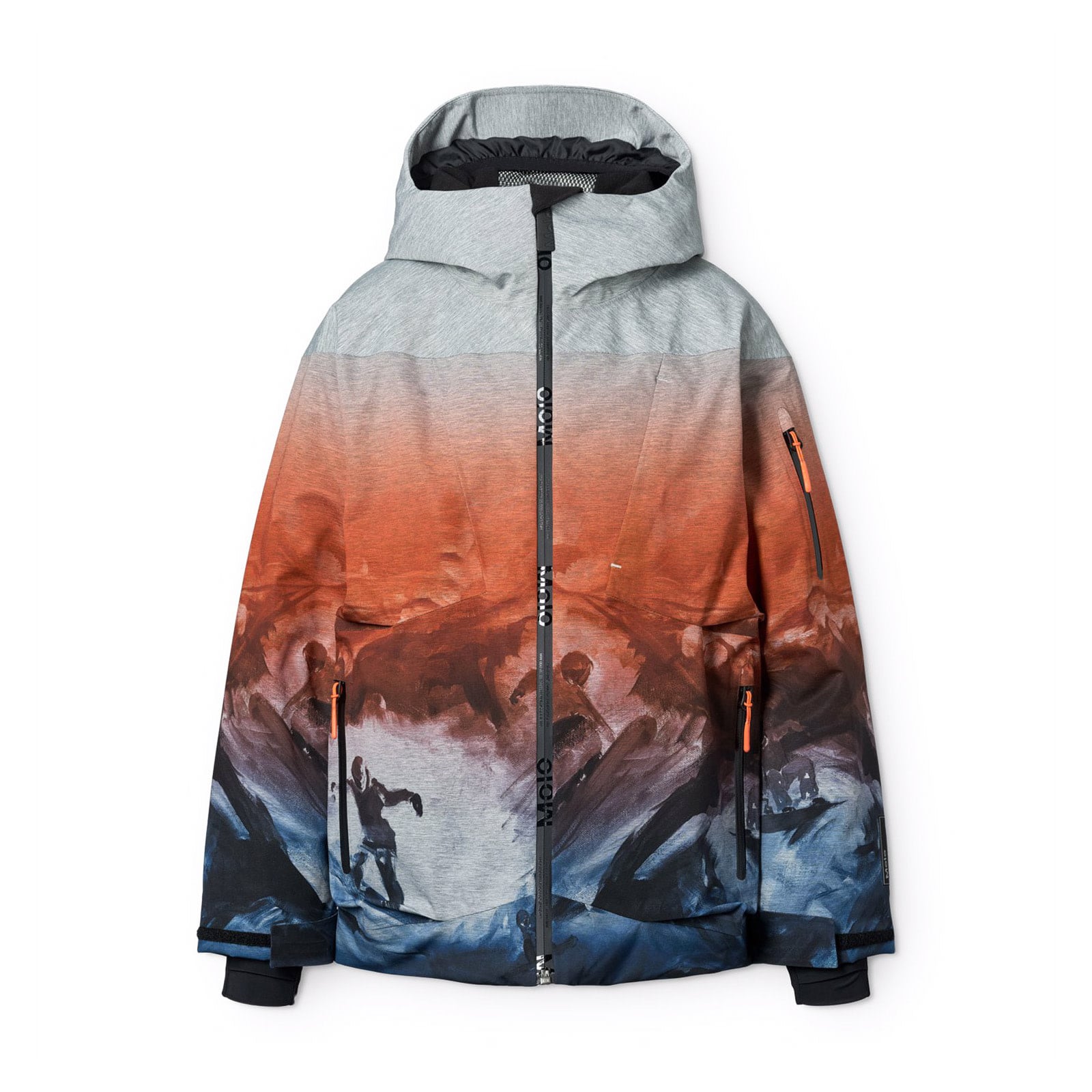 Molo Boys Snowboarder Dip Dye Alpine Ski Jacket - Pumpkin and Bean