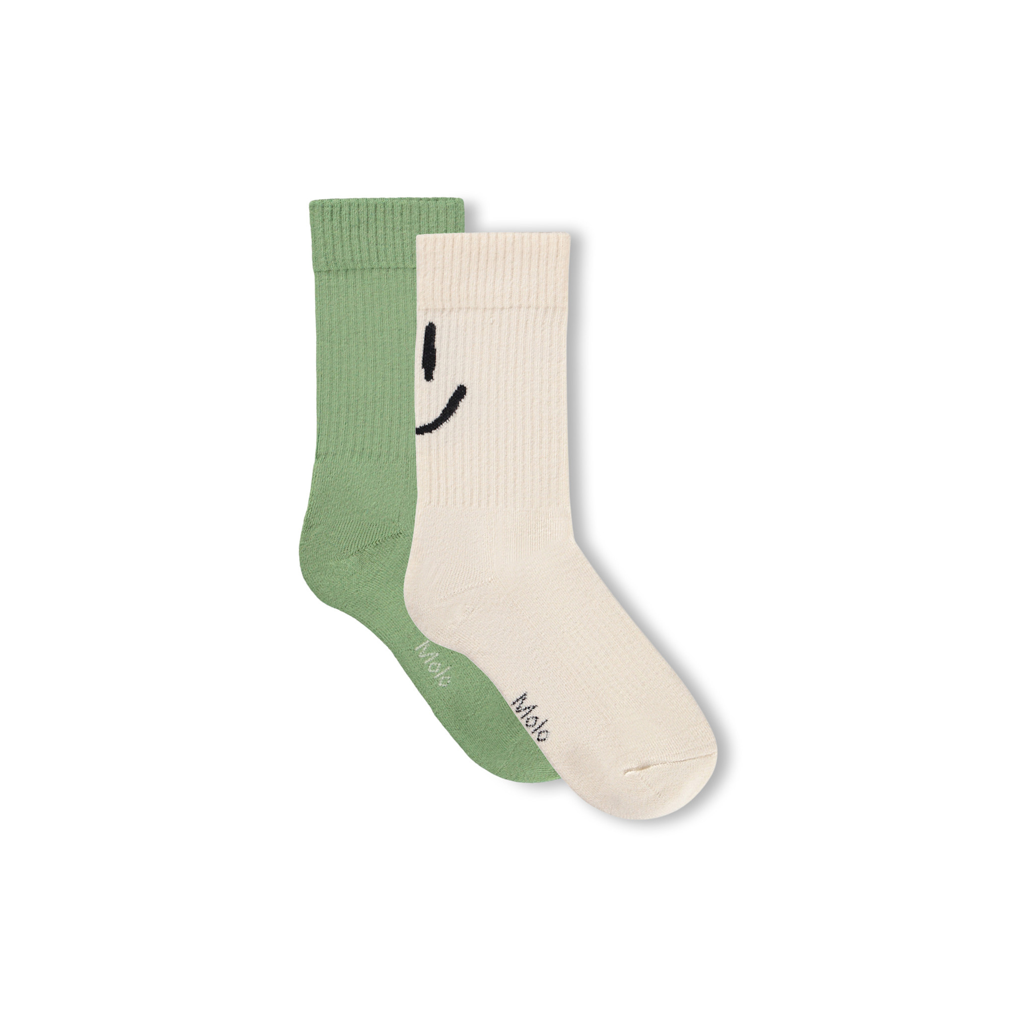 Molo Boys Green Smiley Norman Socks - Pumpkin and Bean
