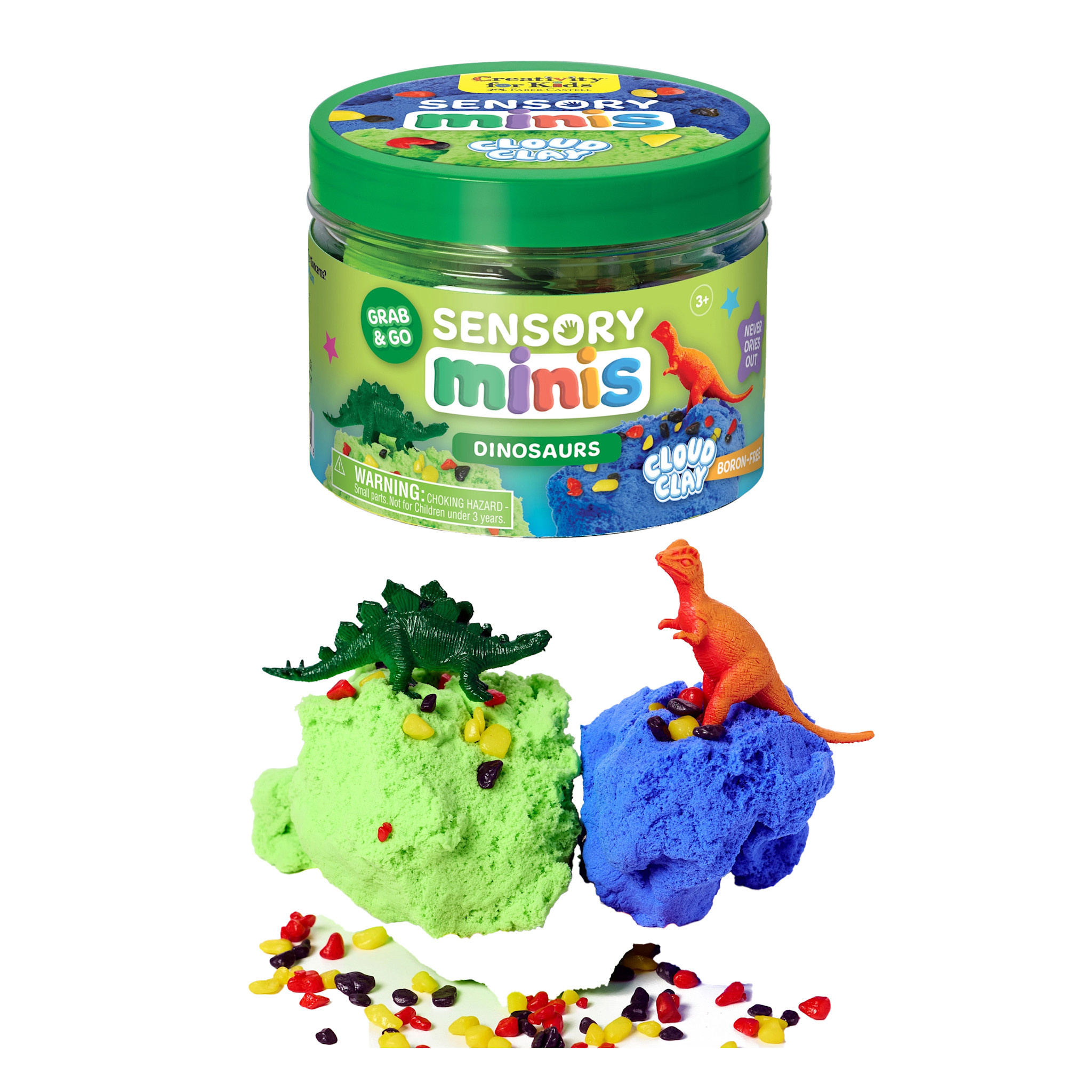 Faber Castell Dinosaur Sensory Mini Play Jar - Pumpkin and Bean