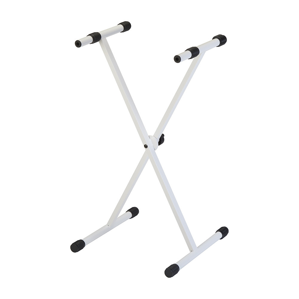 Quik Lok Single Braced T-Rex Keyboard Stand White - Amadeus Music