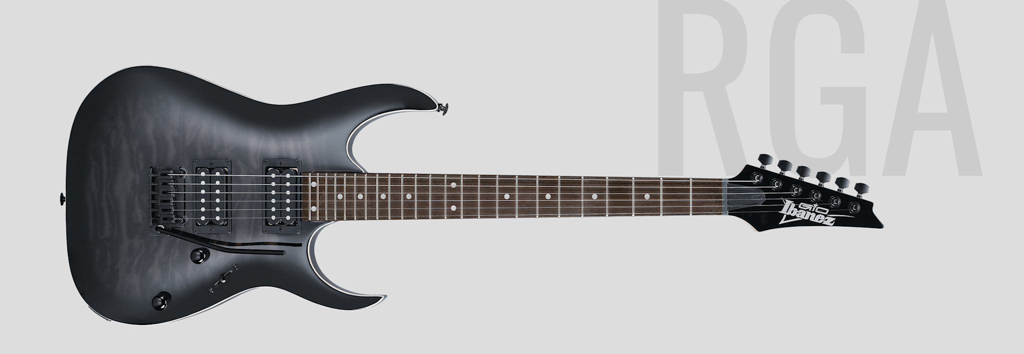 Ibanez Electric RGA Gio RGA120QA Transparent Black Sunburst - Amadeus Music