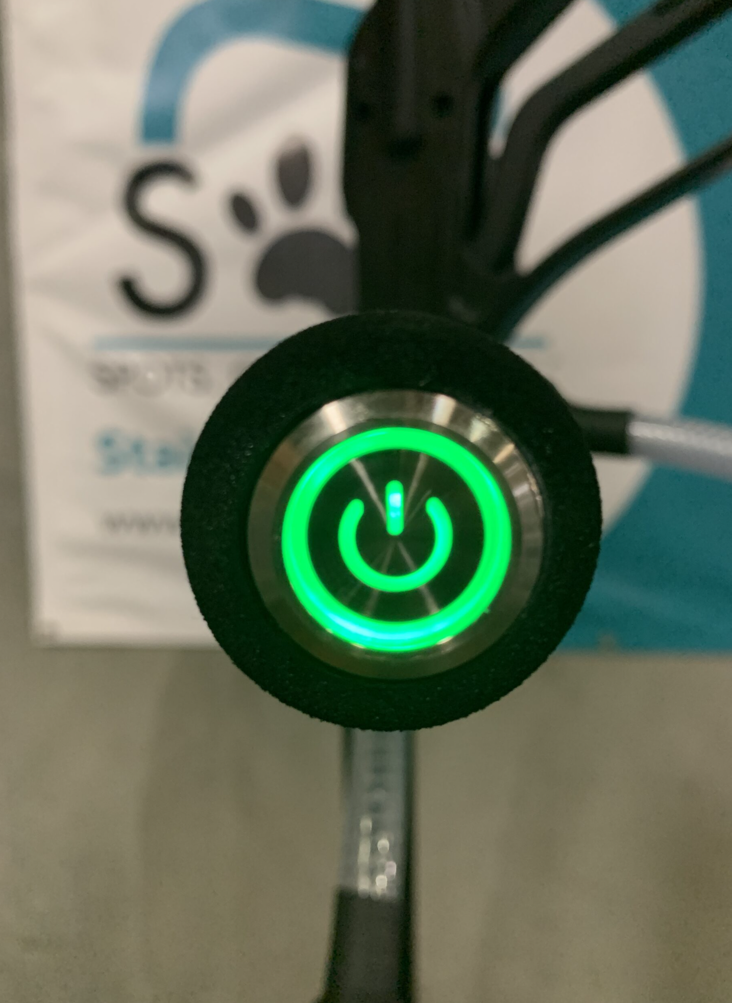 Push Button 12V Switch W/Power Symbol, LED GREEN - CleanHub LLC
