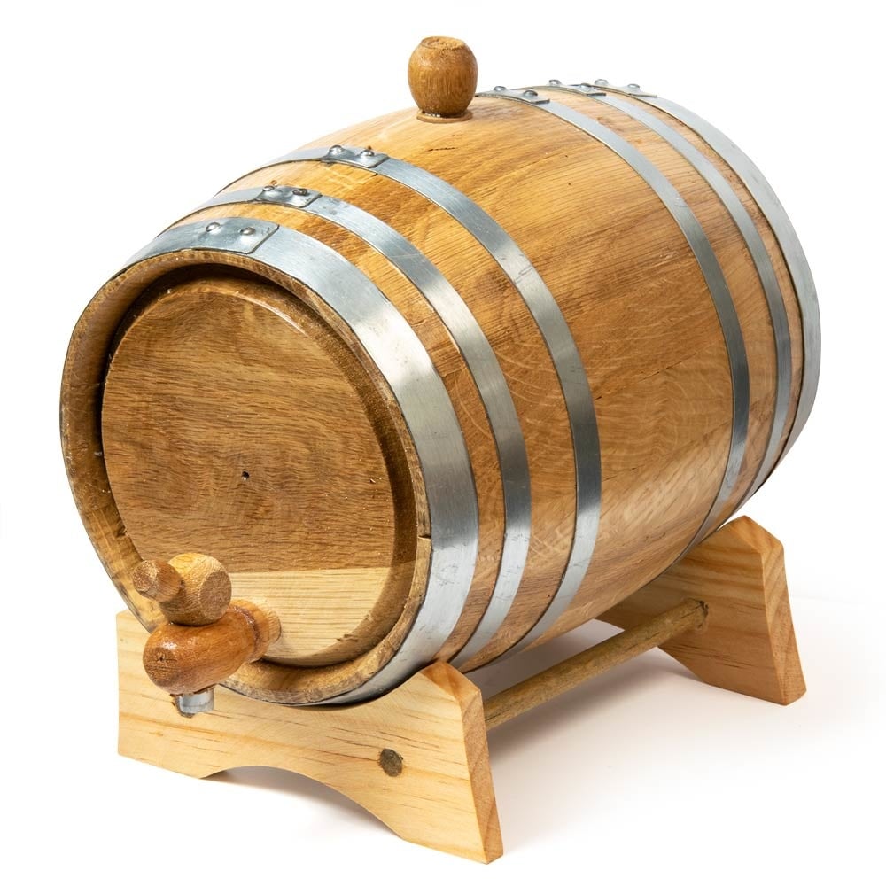 Oak Barrel 1 Litre Steel - The Modern Bartender | Buy Online Bar Tools ...