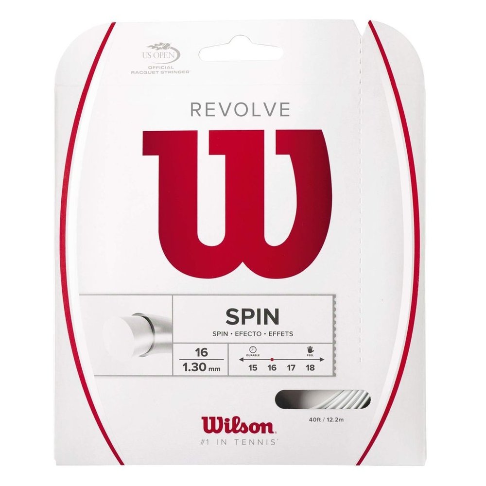 Wilson Revolve Spin 16 G Tennis String (White) - MatchpointStore.com
