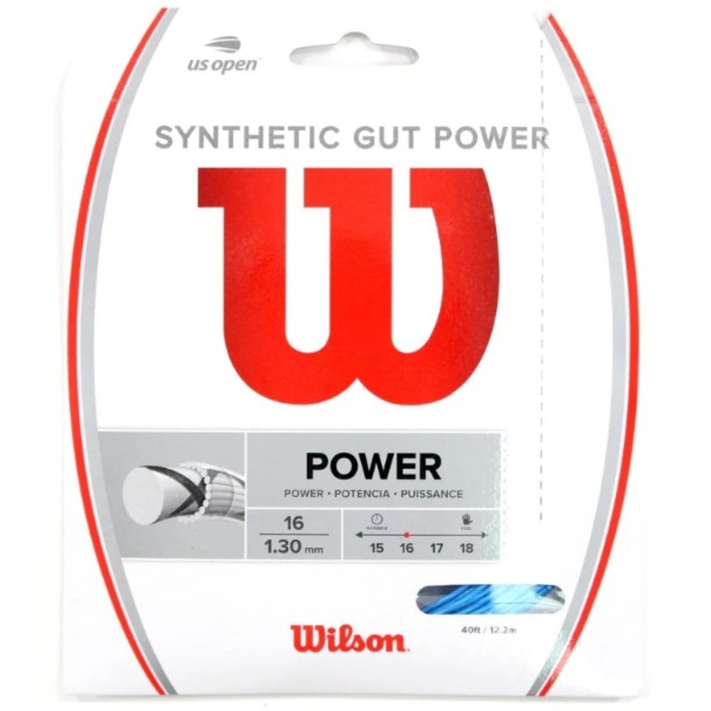 Wilson Synthetic Gut Power 16G Tennis String (Blue) - MatchpointStore.com