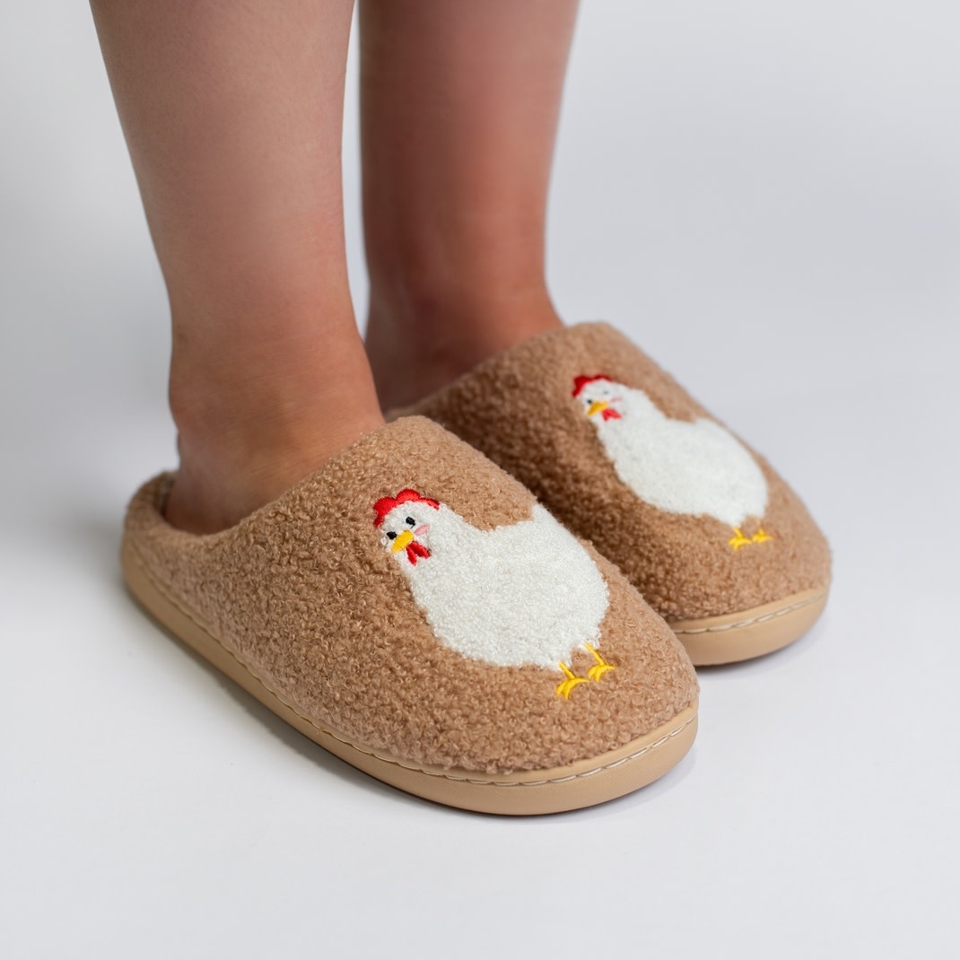 Chicken Slippers in Brown - For The Love of Shoes NY