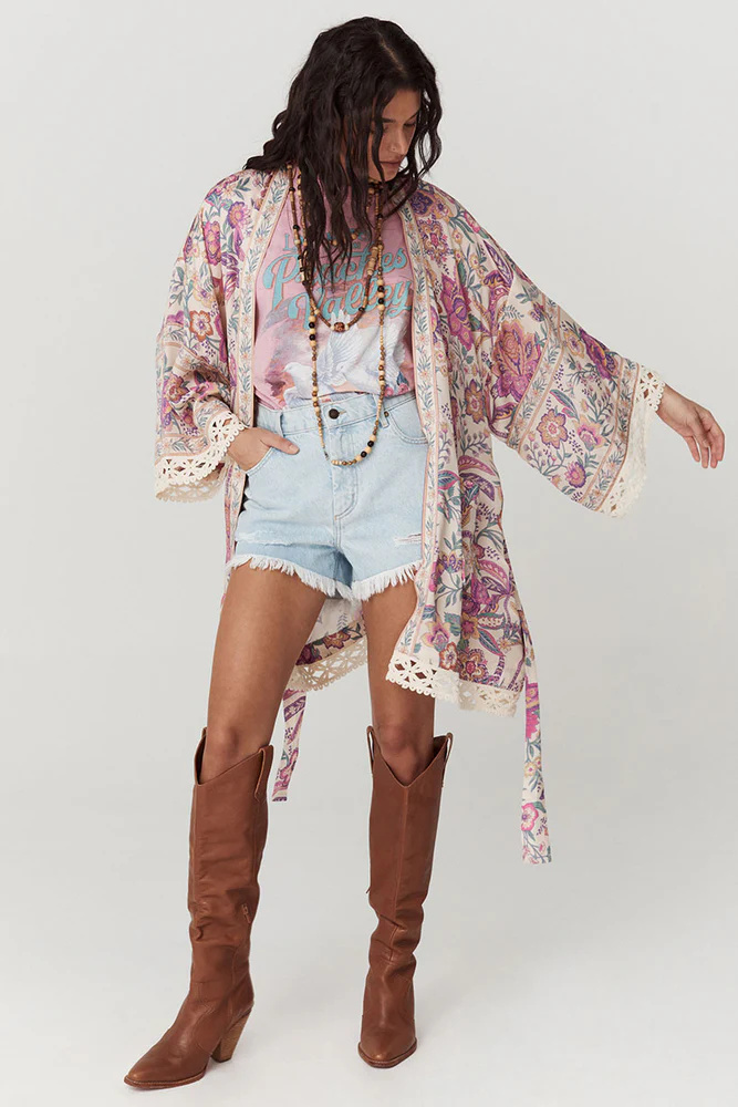 Spell Mojave Lily Short Robe - I Heart Hanalei Beach Boutique