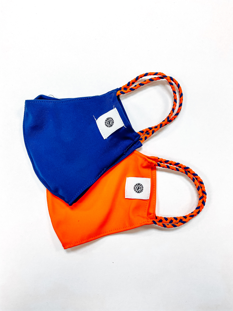 Pom Mask 2-Pack, Orange/Navy - J&M Bookstore Downtown