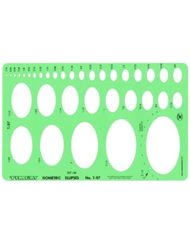 Oval Template Ellipse & Oval Isometric Geometry Stencil Template - 2mm ...