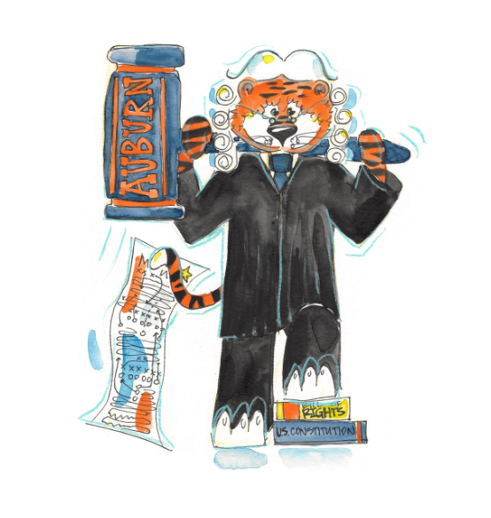 Art by LJD Judge Aubie - J&M Bookstore Downtown