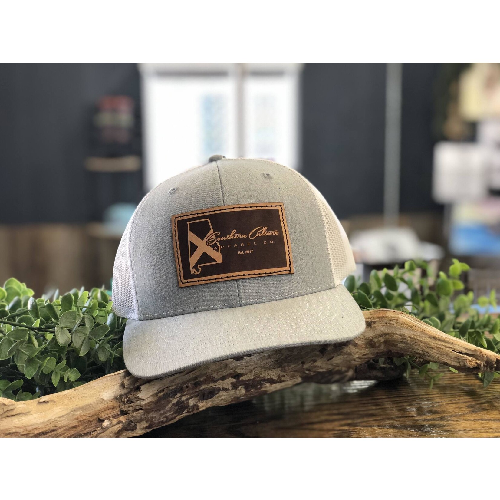 Southern Culture State Tradition Dark Leather Patch Snapback Hat - EZN Outfitters