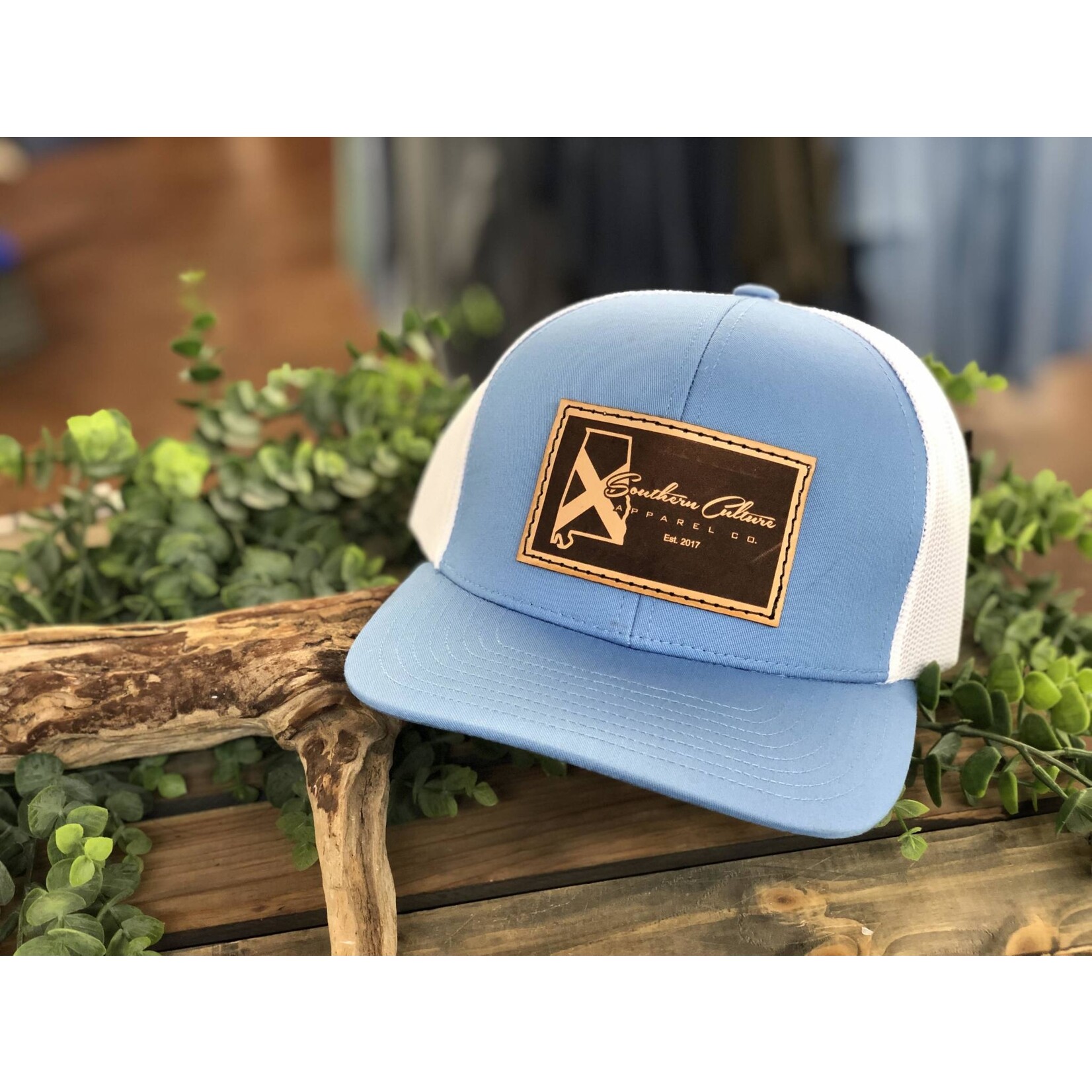 Southern Culture State Tradition Dark Leather Patch Snapback Hat - EZN ...