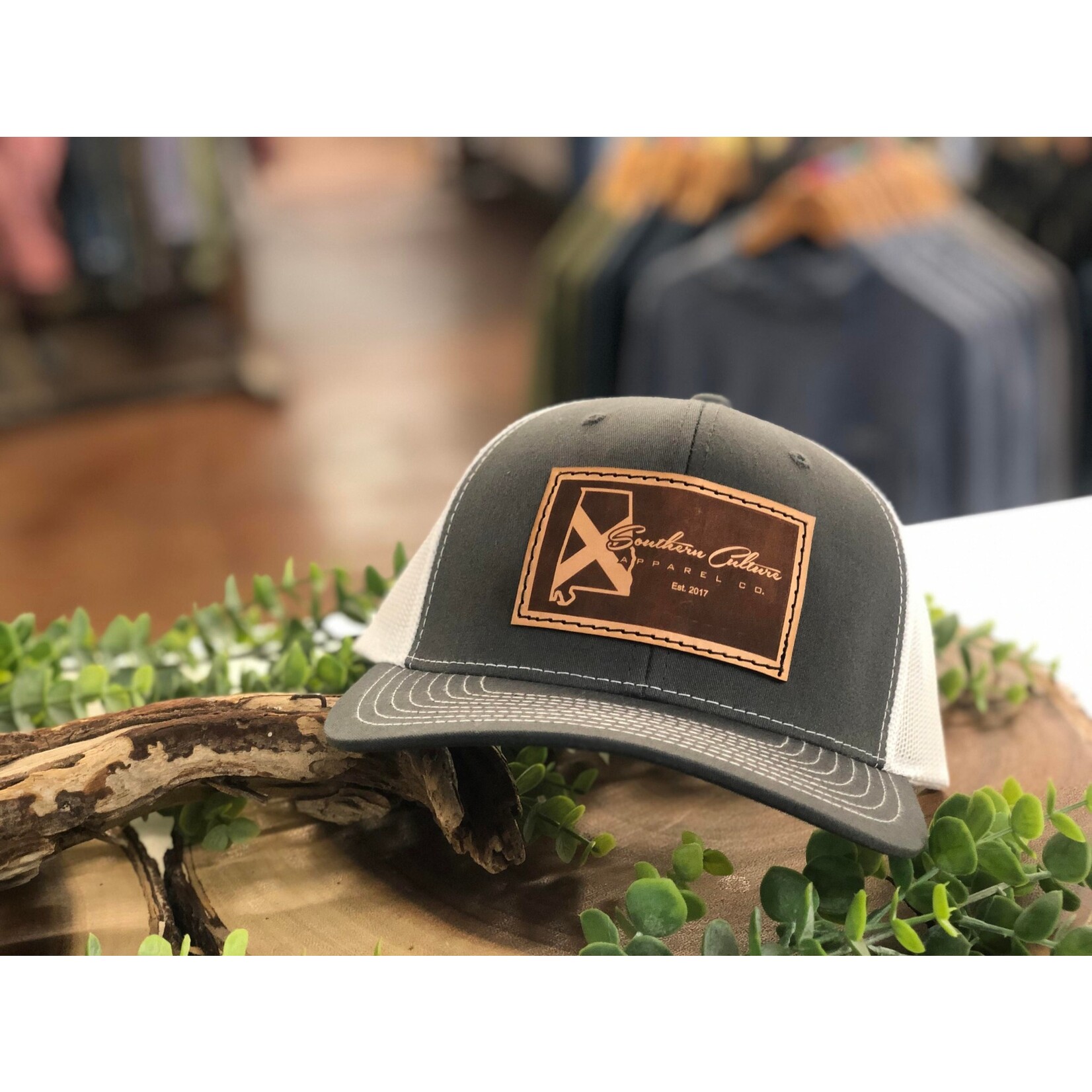 Southern Culture State Tradition Dark Leather Patch Snapback Hat - EZN Outfitters