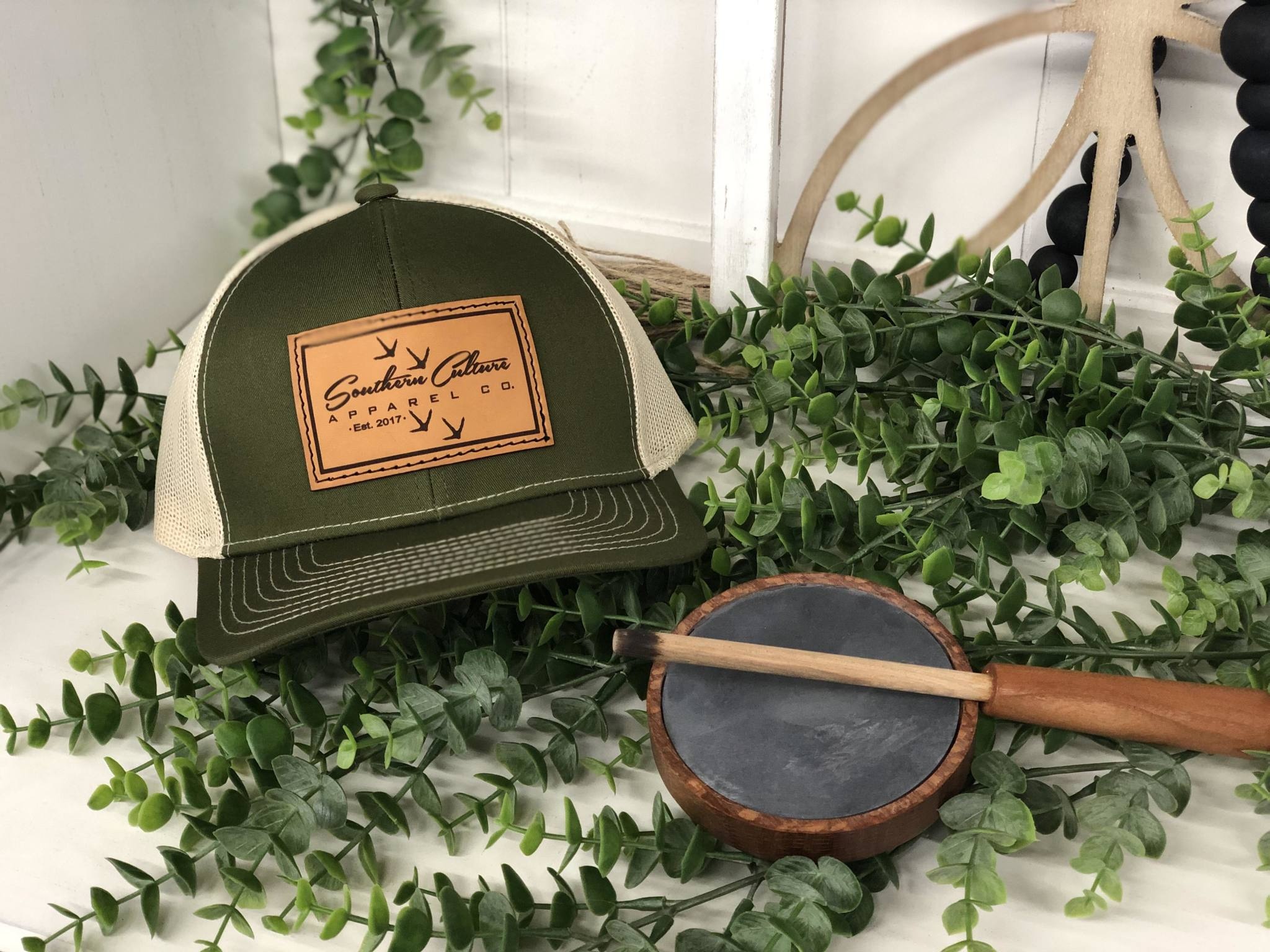 Southern Culture Tracks Leather Patch Snapback Hat - EZN Outfitters