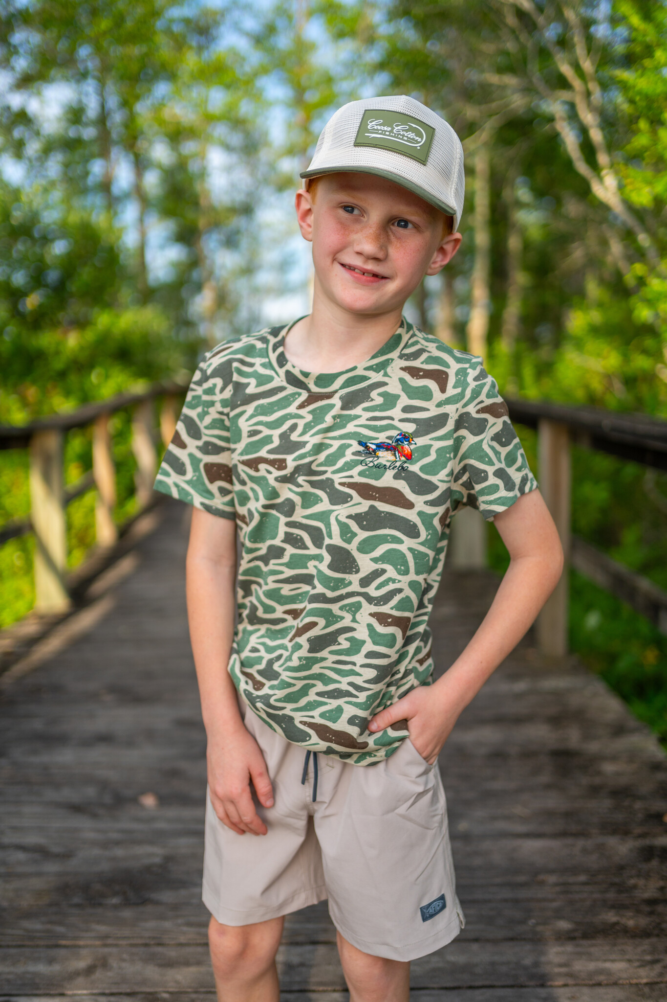 Burlebo Apparel Youth Boys Retro Duck Camo S/S TEE Shirt - EZN Outfitters