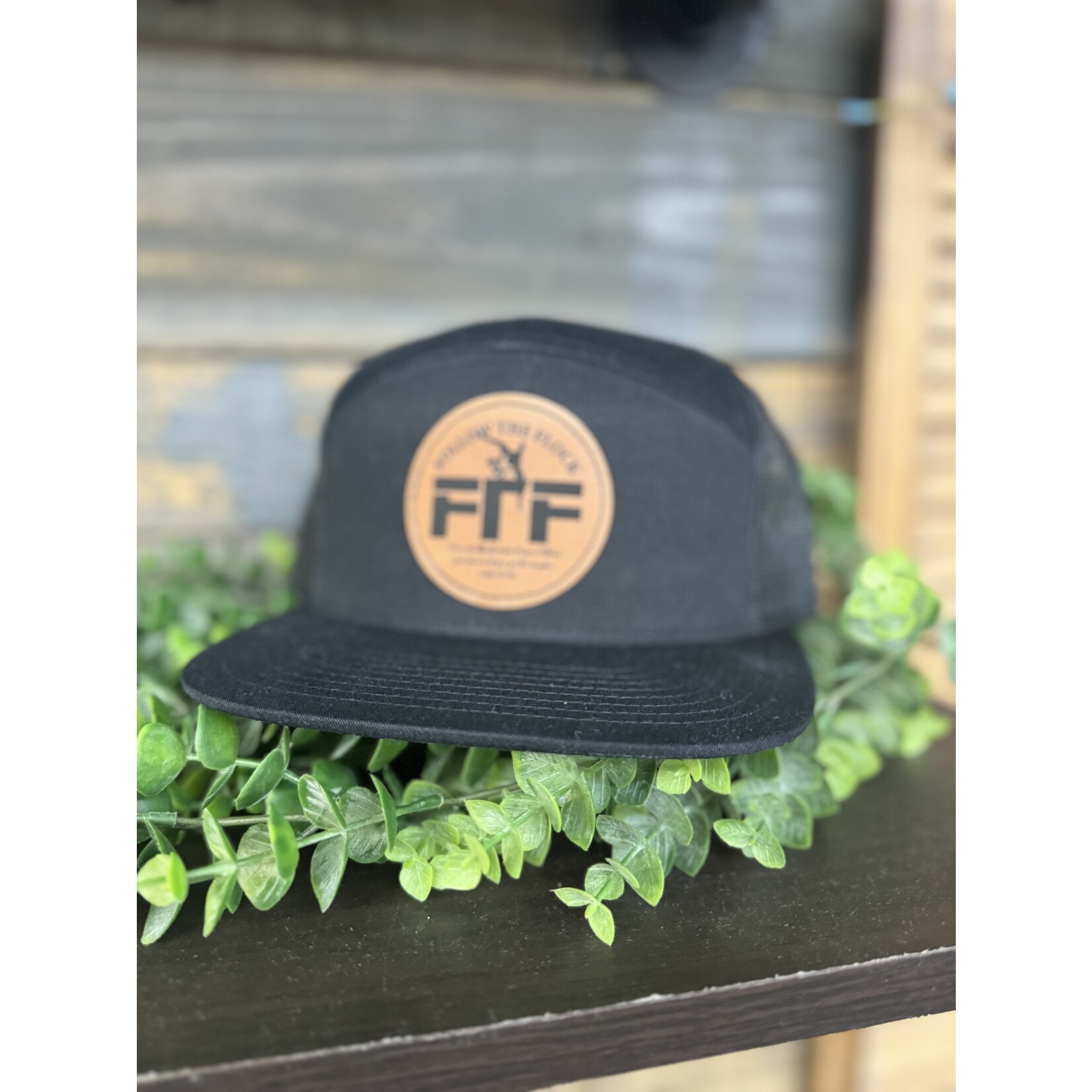 Follow the Flock Circle FTF Leather Patch 7 Panel Snapback Hat - EZN Outfitters