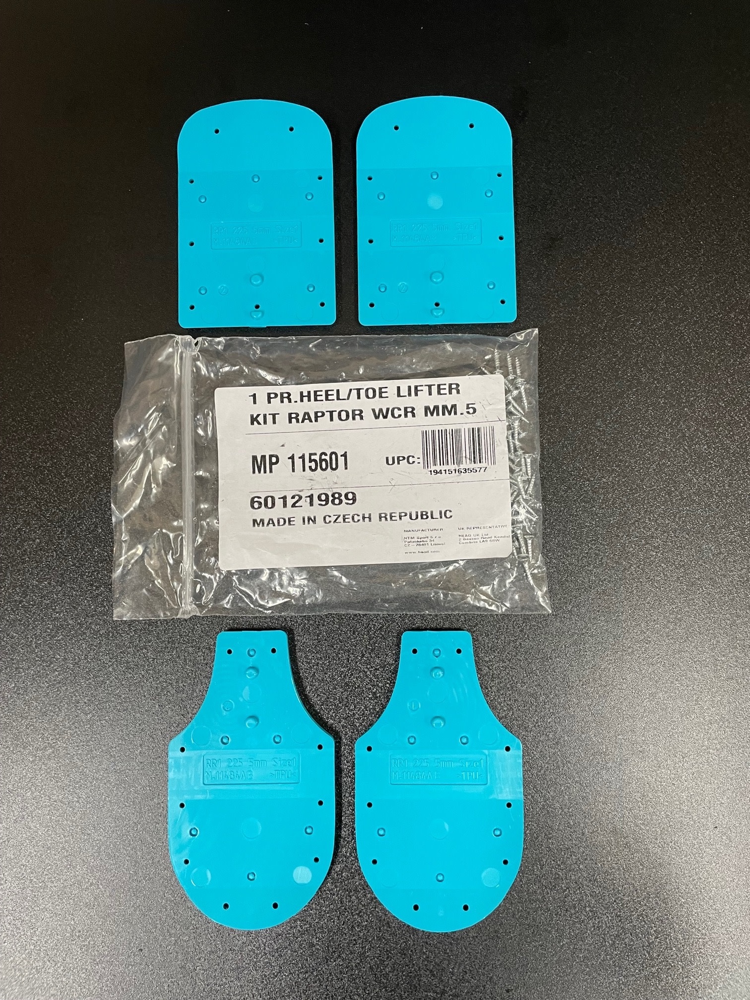 HEAD TOE/HEEL LIFTER KIT RAPTOR WCR 5MM BLUE(1156) 1 SET - Foothills ...