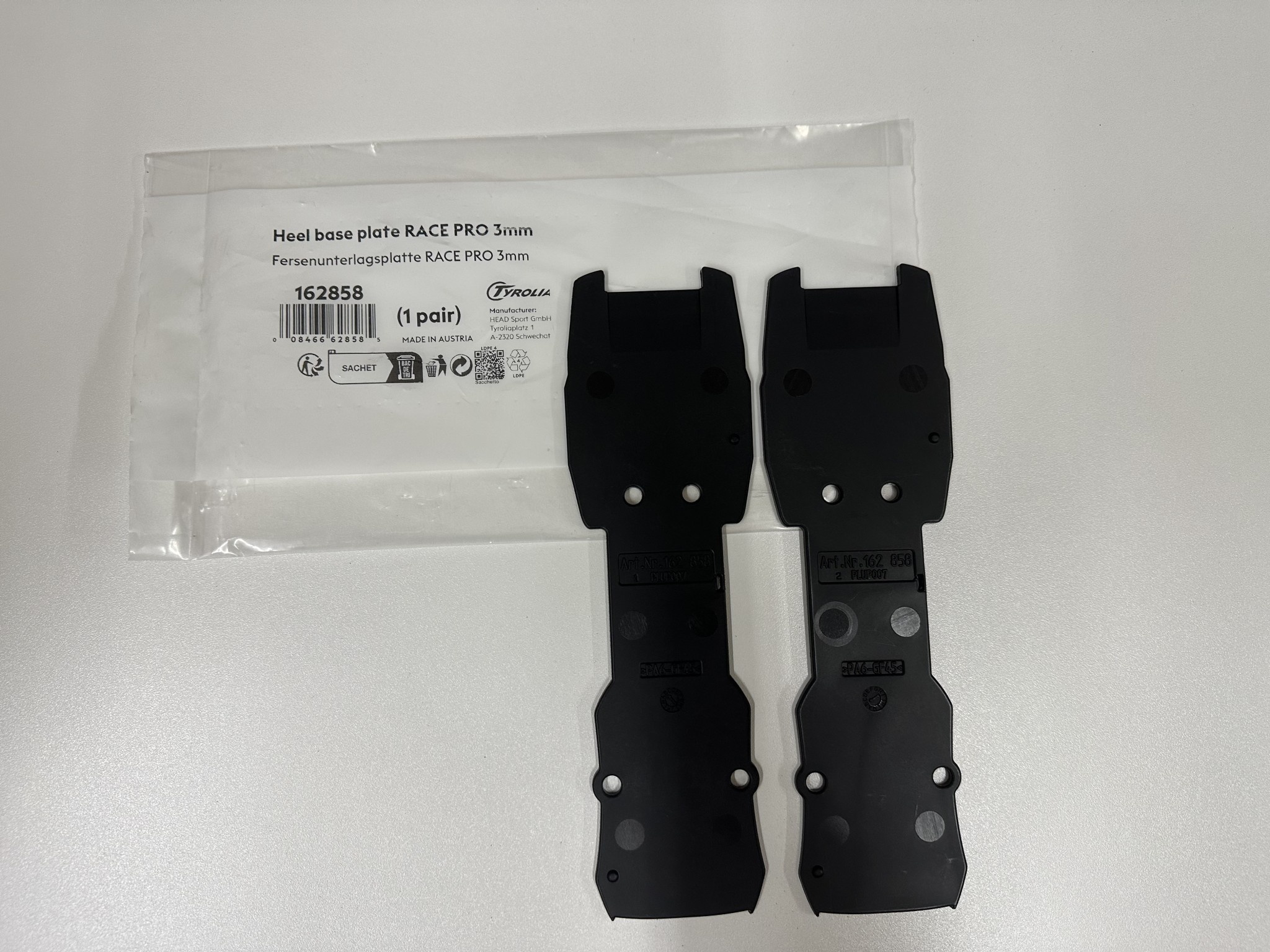 HEAD BINDING LIFTER HEEL BASE PLATE RACE PRO 3MM 1SET - Foothills Ski Life