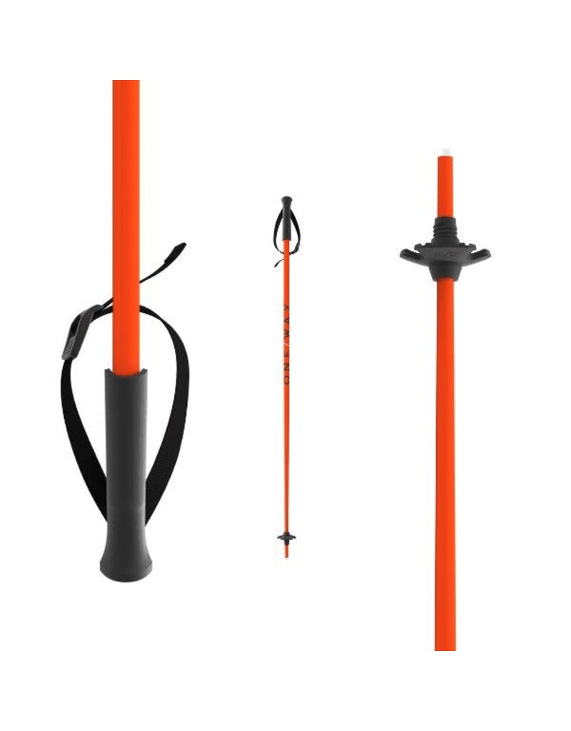ONE-WAY SKI POLES HIGH JR NEON ORANGE - Foothills Ski Life