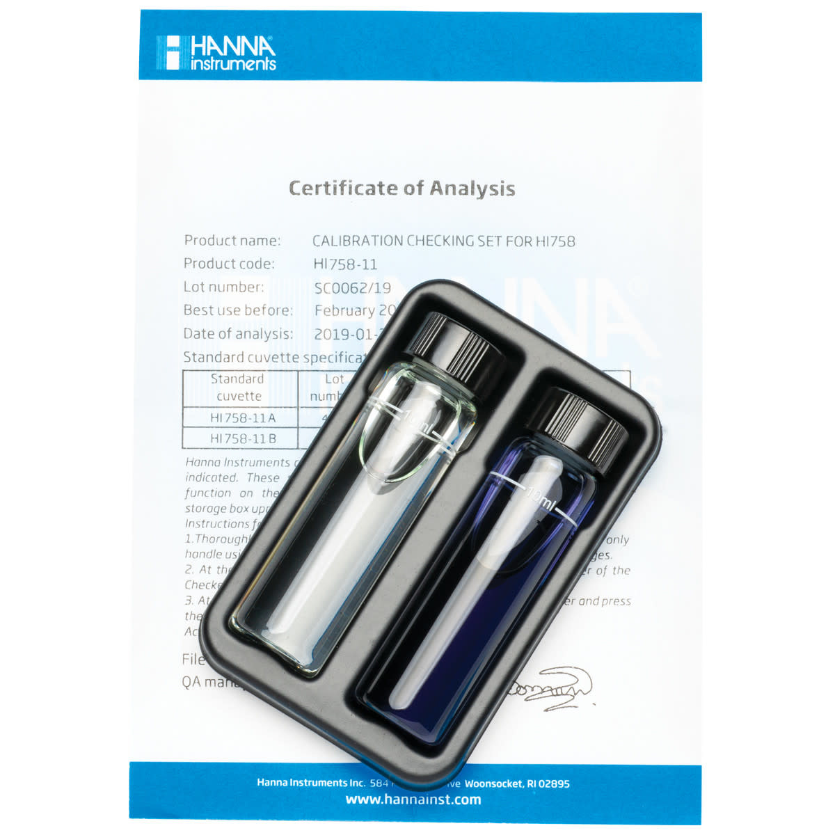 HANNA CHECKER CHECK SET CALC - The Hidden Reef, Inc