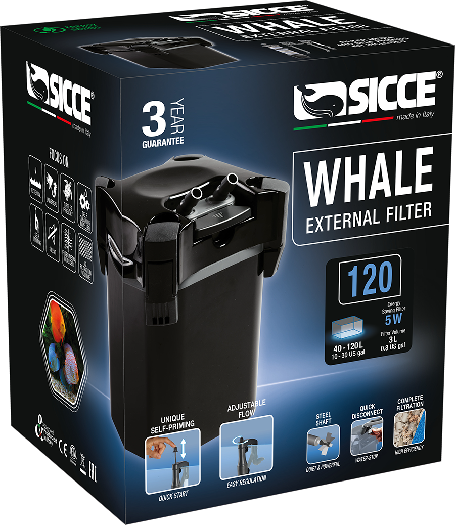 SICCE WHALE 120 CANISTER FILTER 140 GPH - The Hidden Reef, Inc